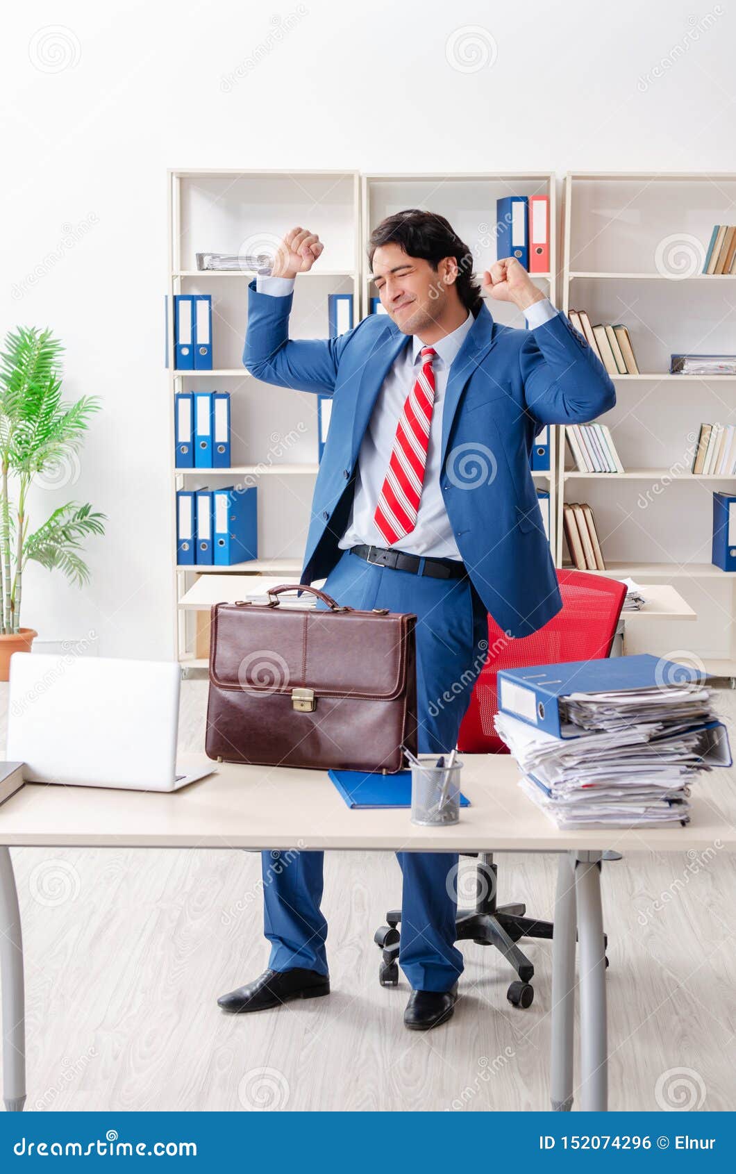Young Happy Male Employee in the Office Stock Photo - Image of ...