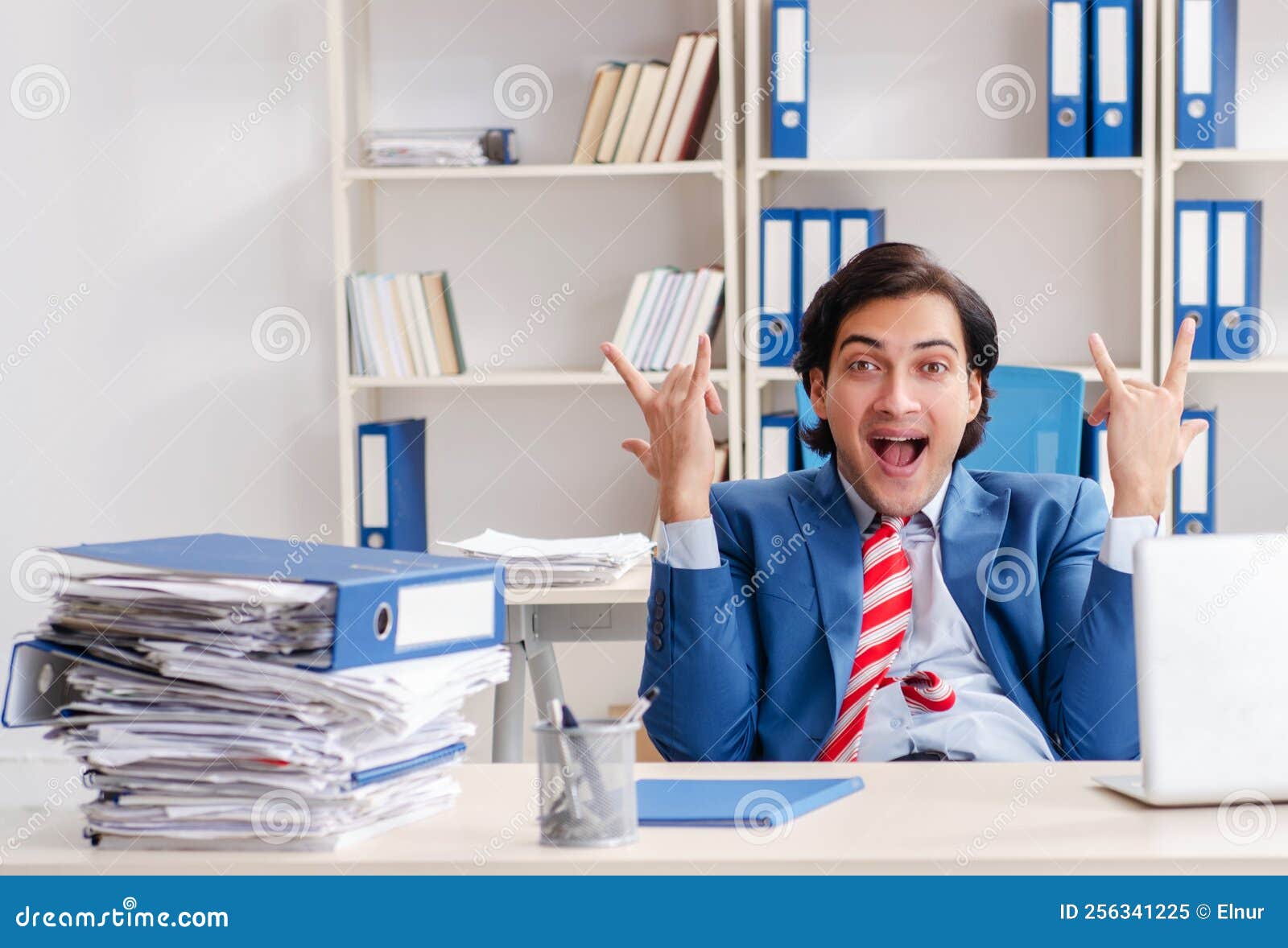 Young Happy Male Employee in the Office Stock Image - Image of auditor ...
