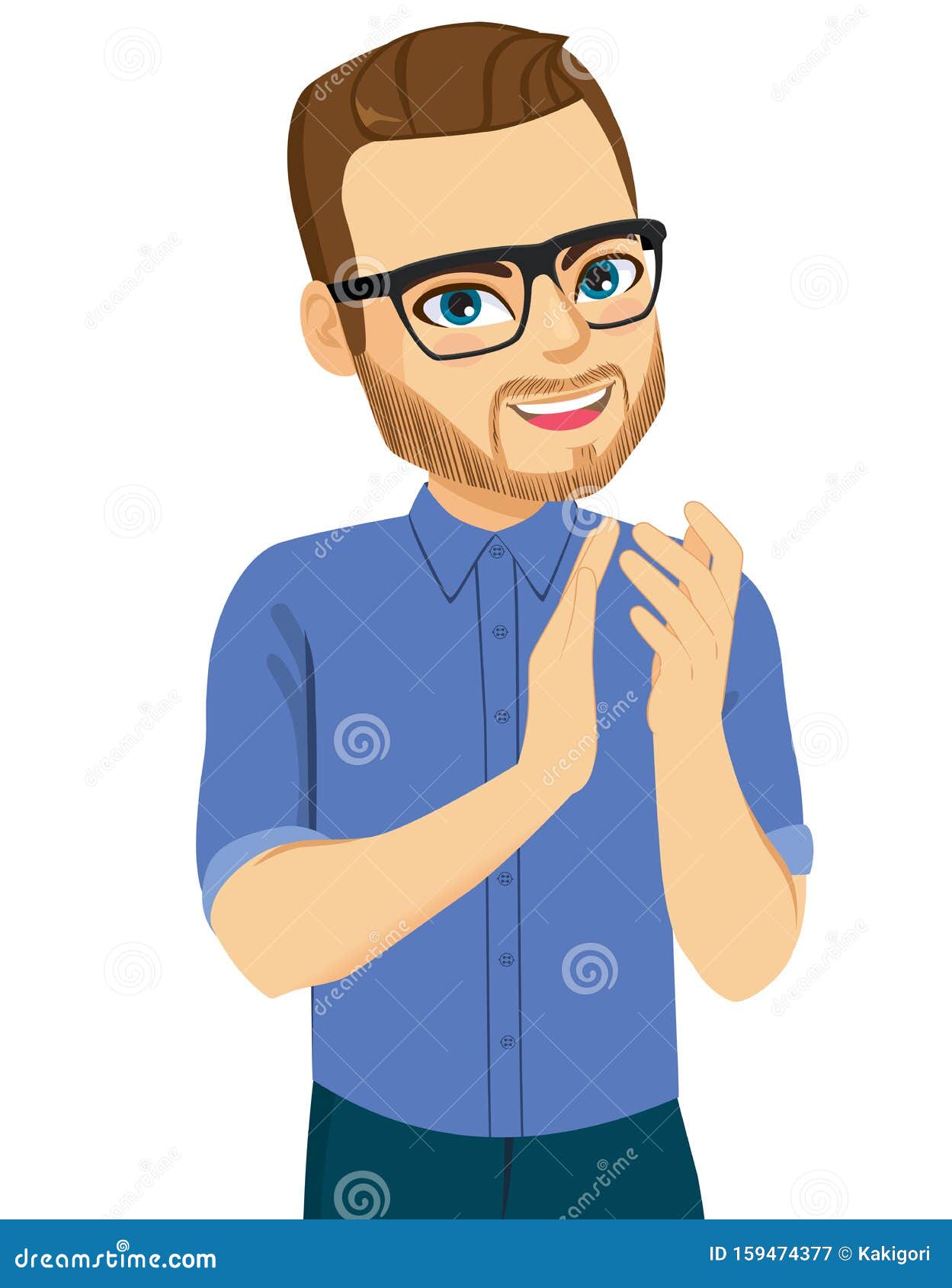 Young Man Clapping Applause Stock Vector - Illustration of gesture ...