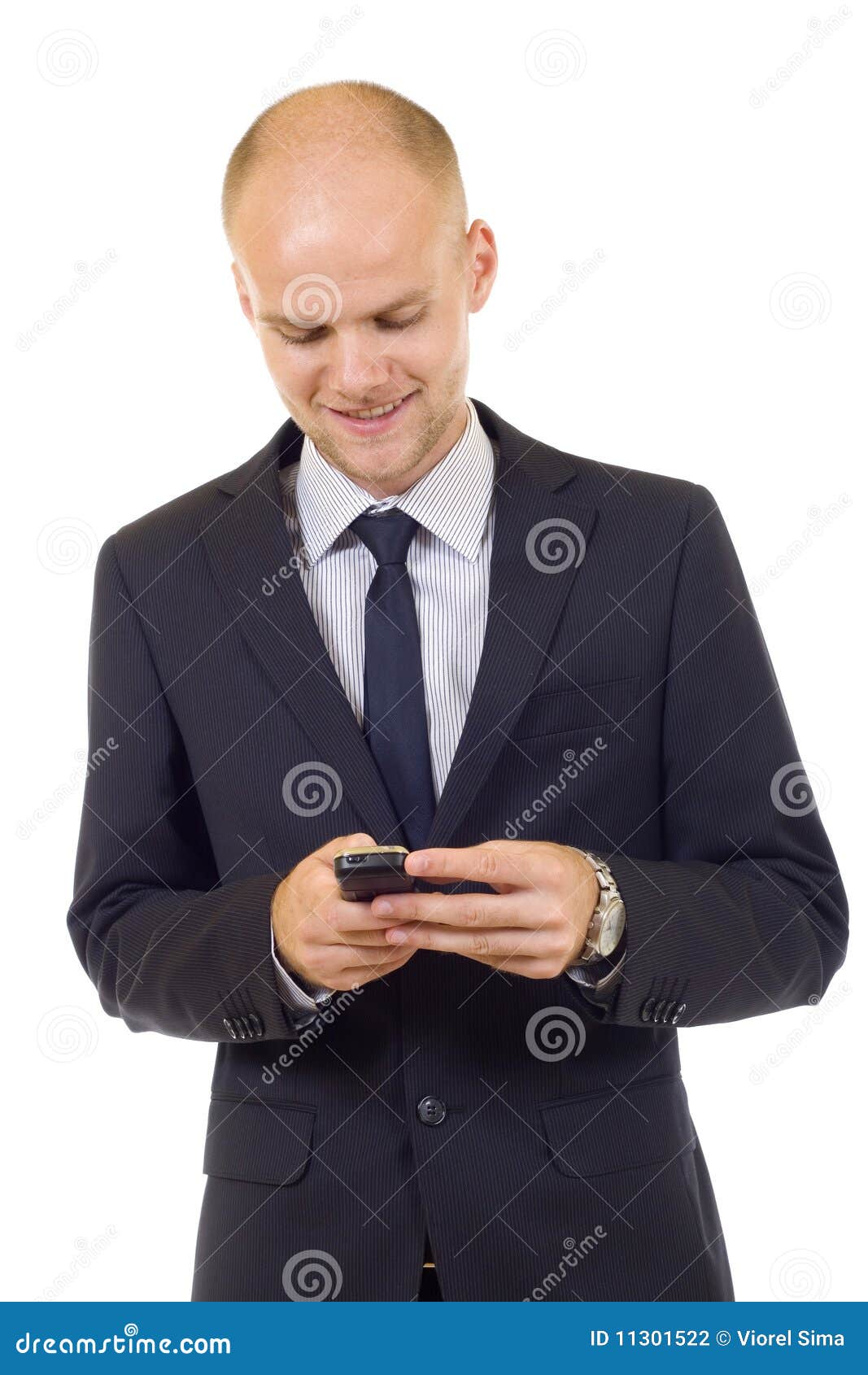 Young Happy Man Holding Mobile Phone Stock Photo - Image of business ...