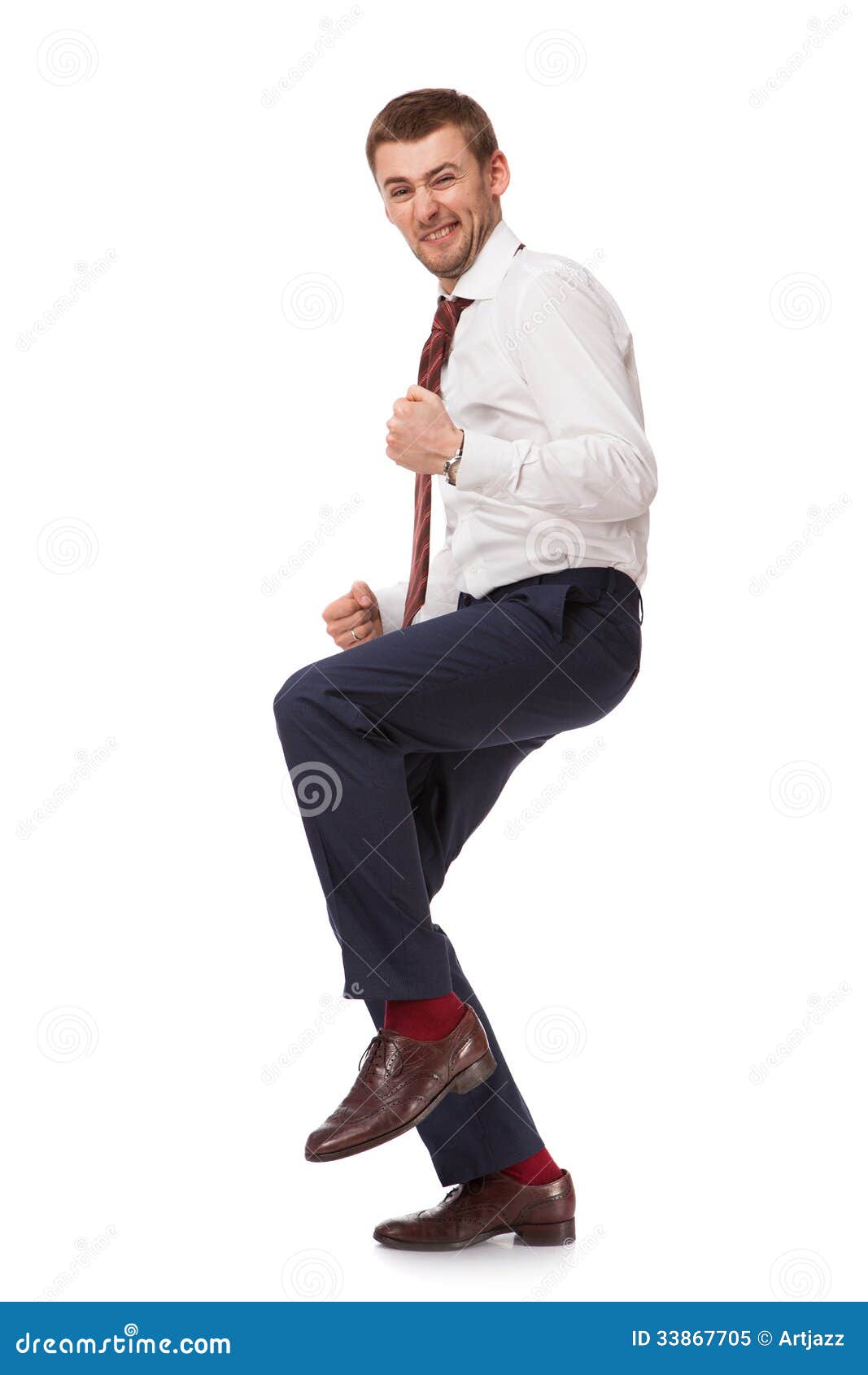 Young Happy Man Isolated on White Background Stock Image - Image of ...