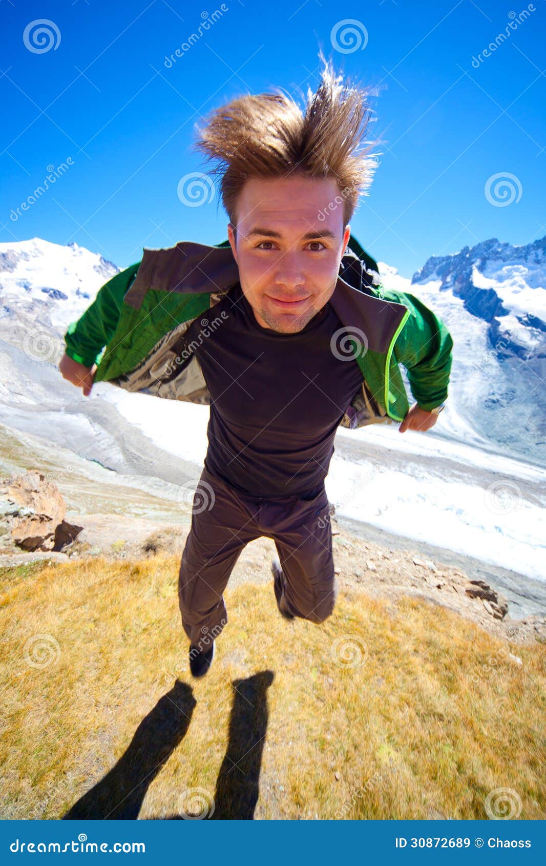 Young happy man jumping stock image. Image of male, jump - 30872689