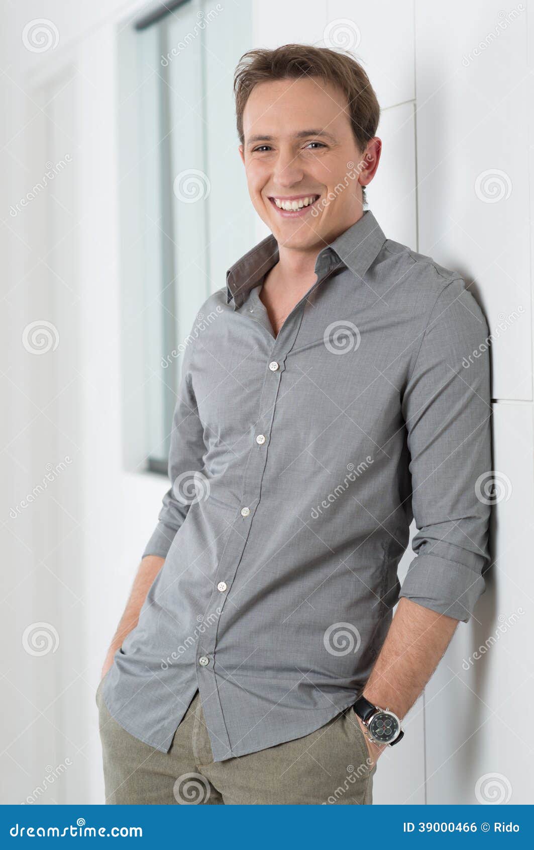 Young Happy Man Standing stock photo. Image of front - 39000466