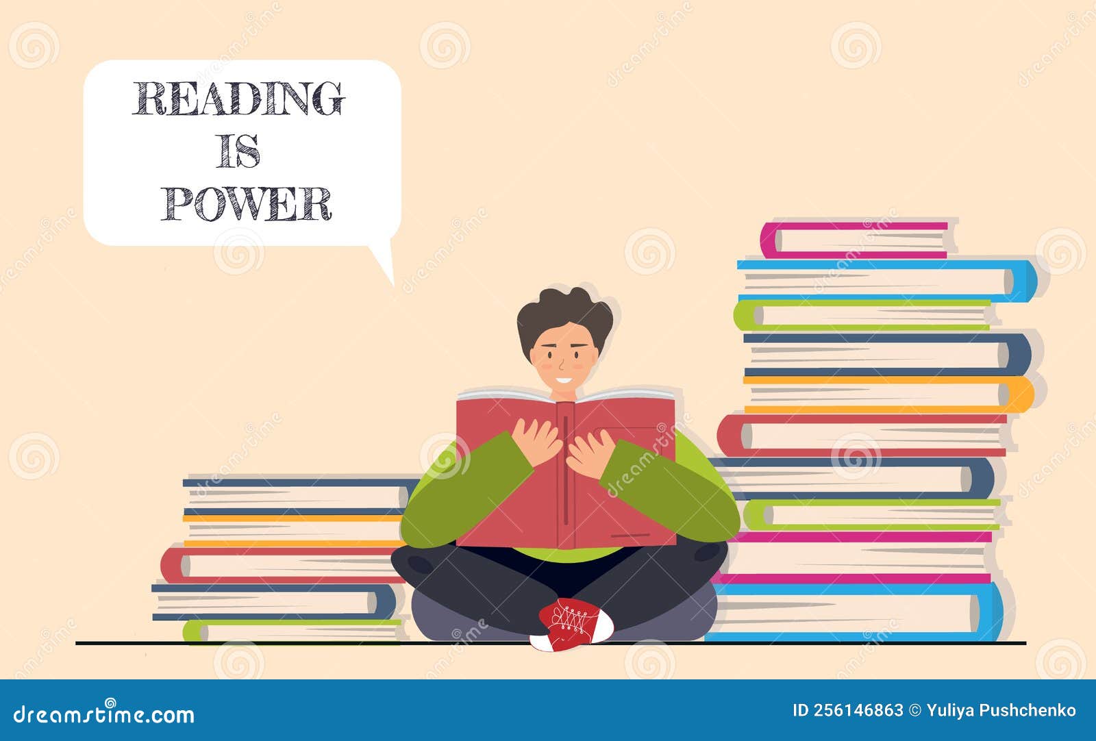 The Power Of Books Words On Book Cover Importance Reading Royalty-Free ...
