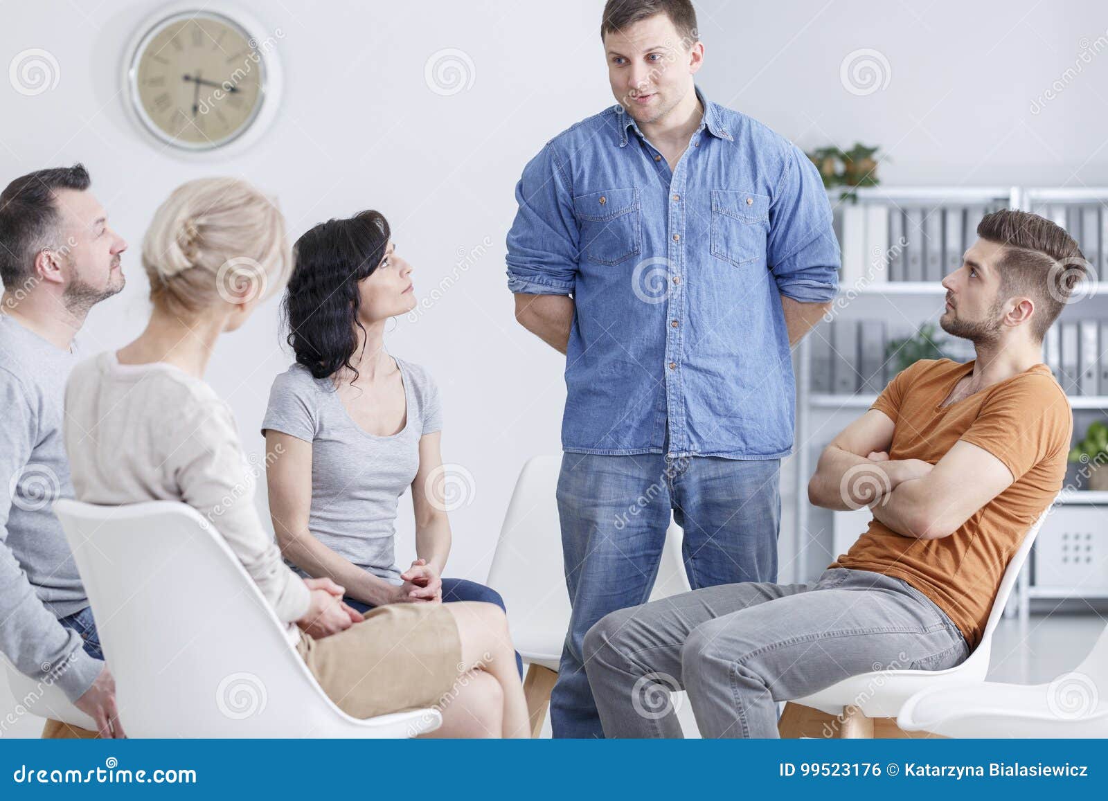 Man Talking in Support Group Stock Photo - Image of personality ...