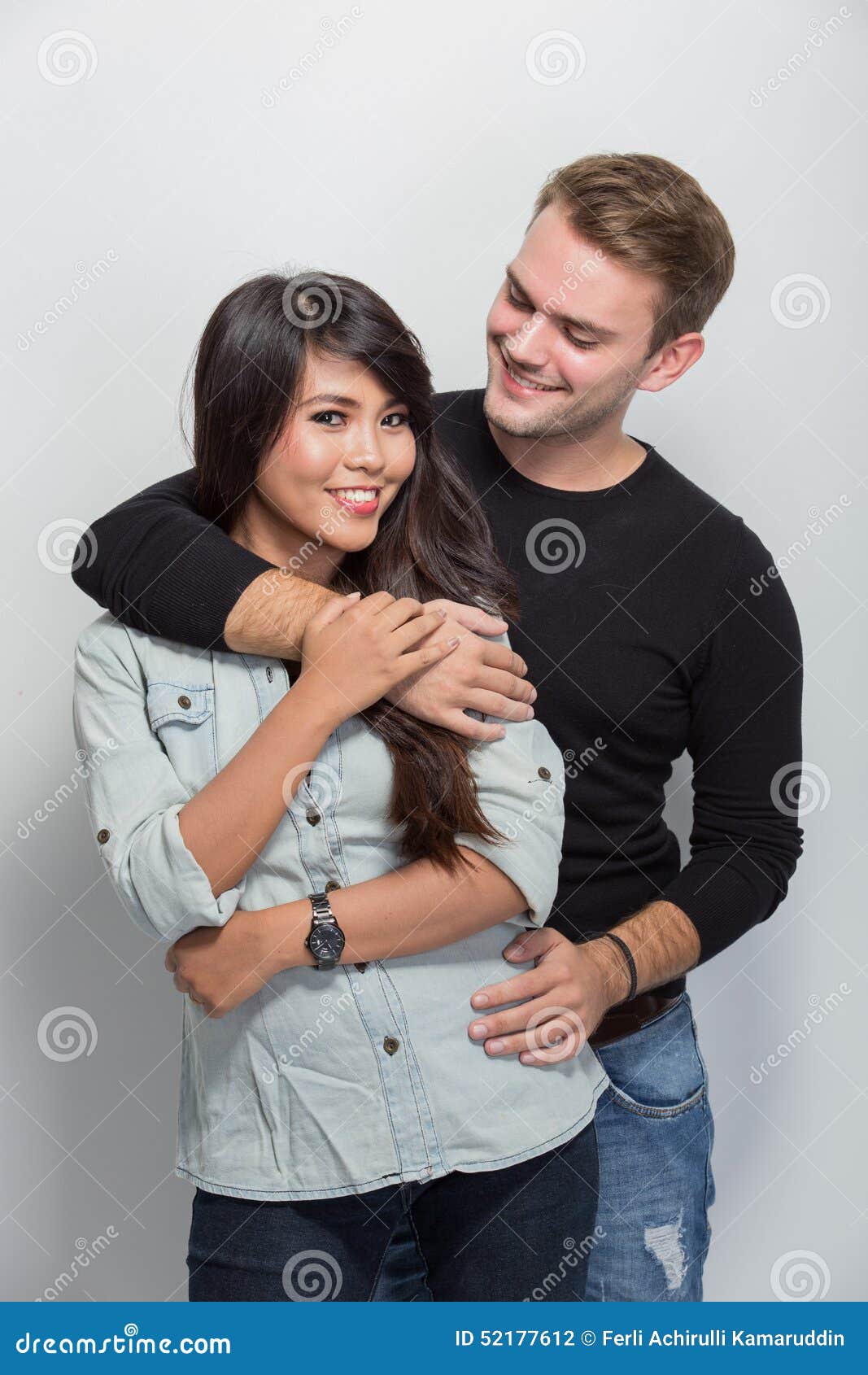 Young Happy Multicultural Couple Stock Photo - Image of cheerful ...