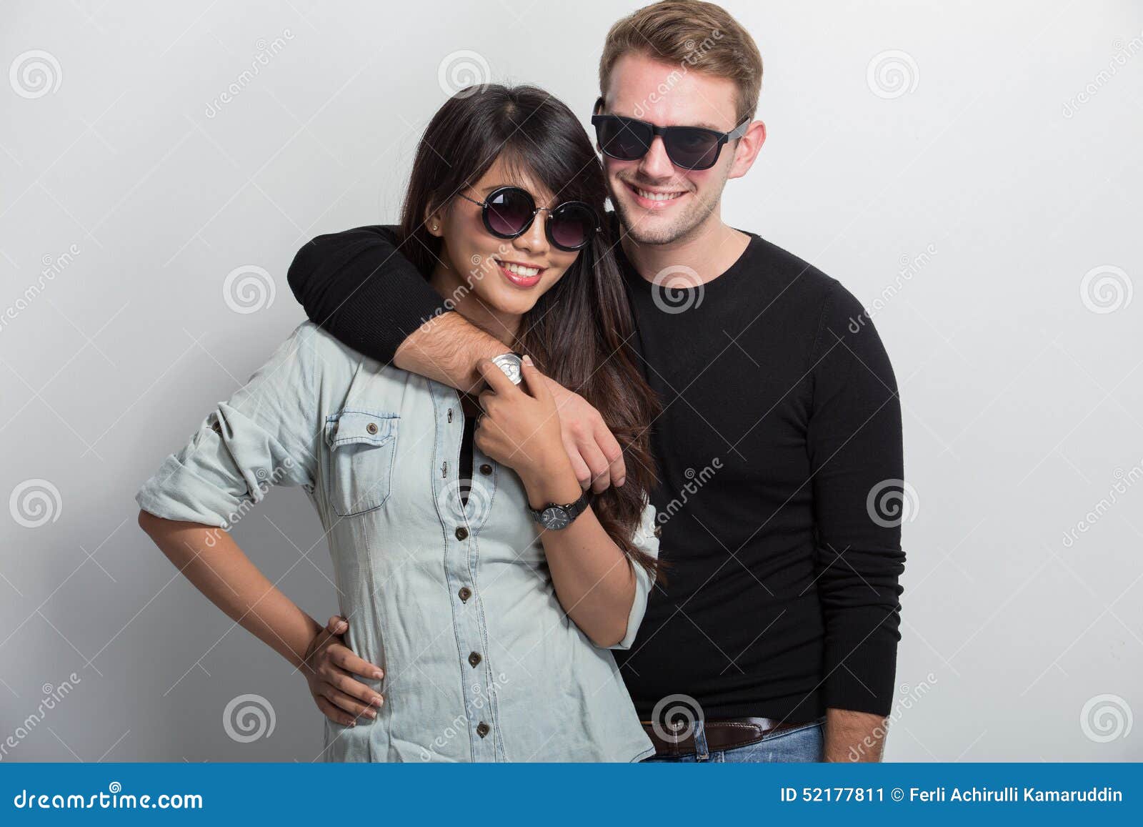 Young Happy Multicultural Couple Stock Image - Image of expression ...