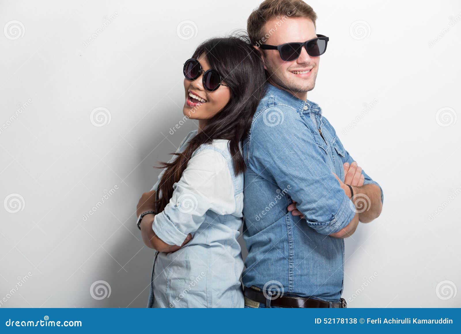 Young Happy Multicultural Couple Stock Photo - Image of living ...