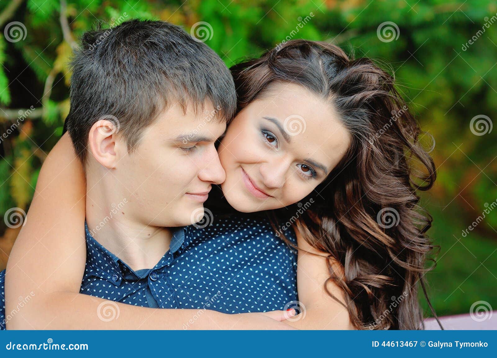 Young Happy Smiling Attractive Couple Together Outdoors Stock Image