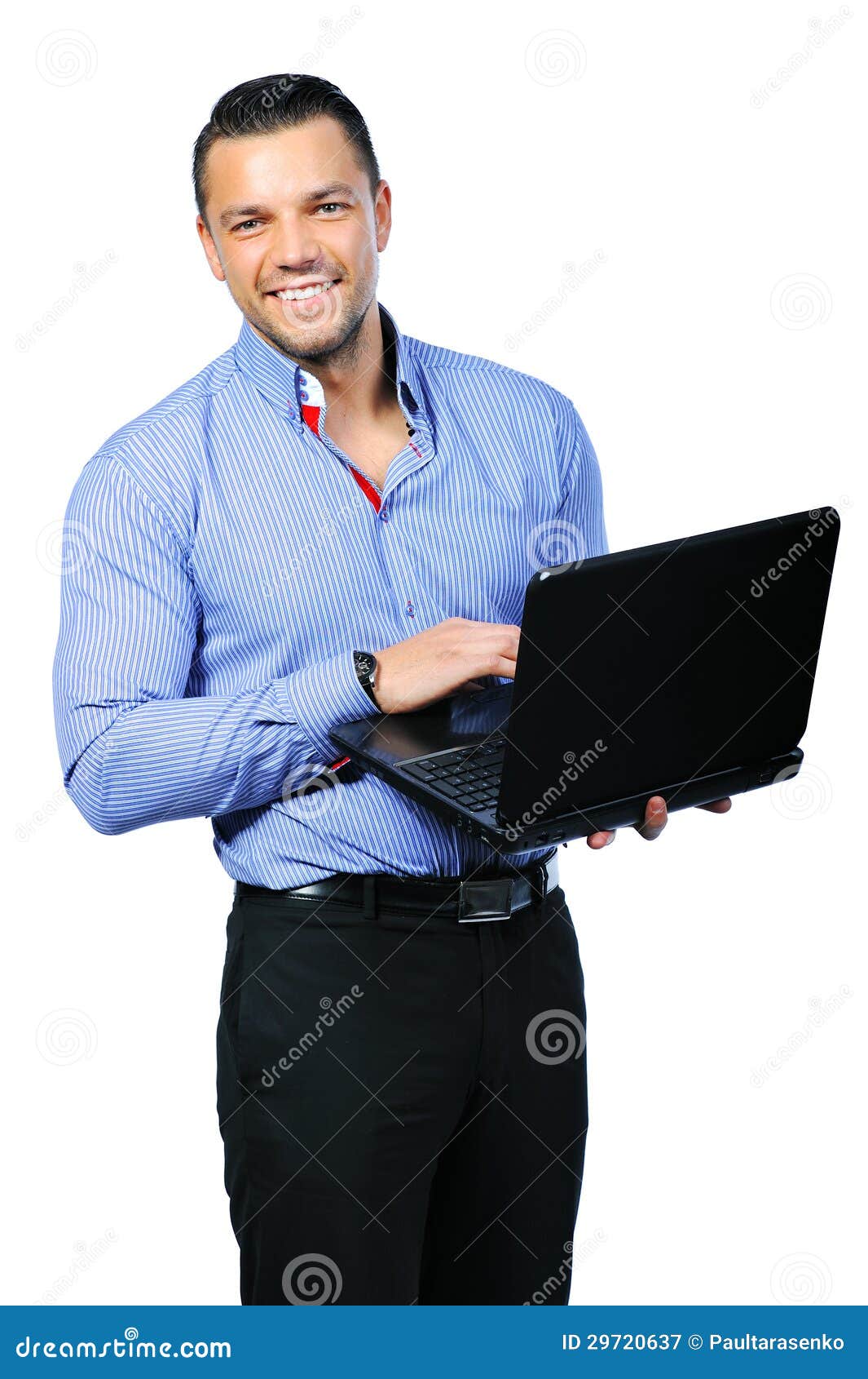 Happy Smiling Man with Notebook Stock Image - Image of person ...