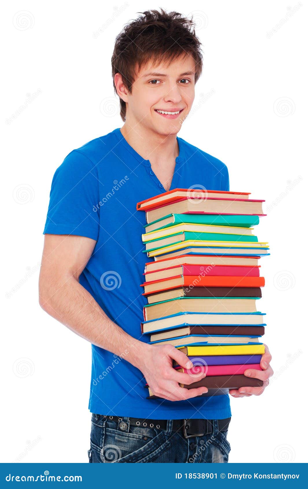 Young Happy Student with Books. Stock Image - Image of portrait ...