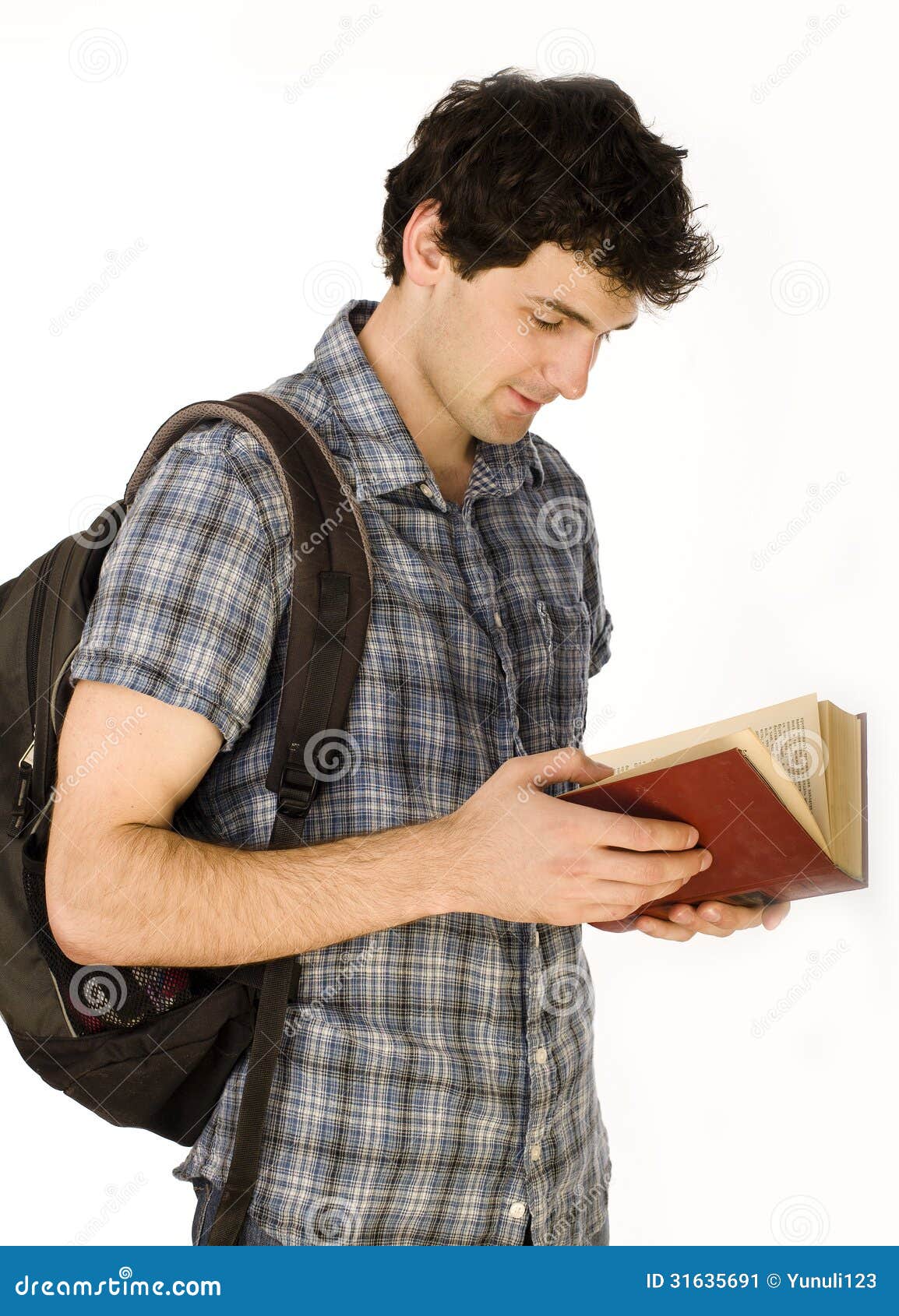 Young Happy Student Carrying Bag and Books Stock Image - Image of ...
