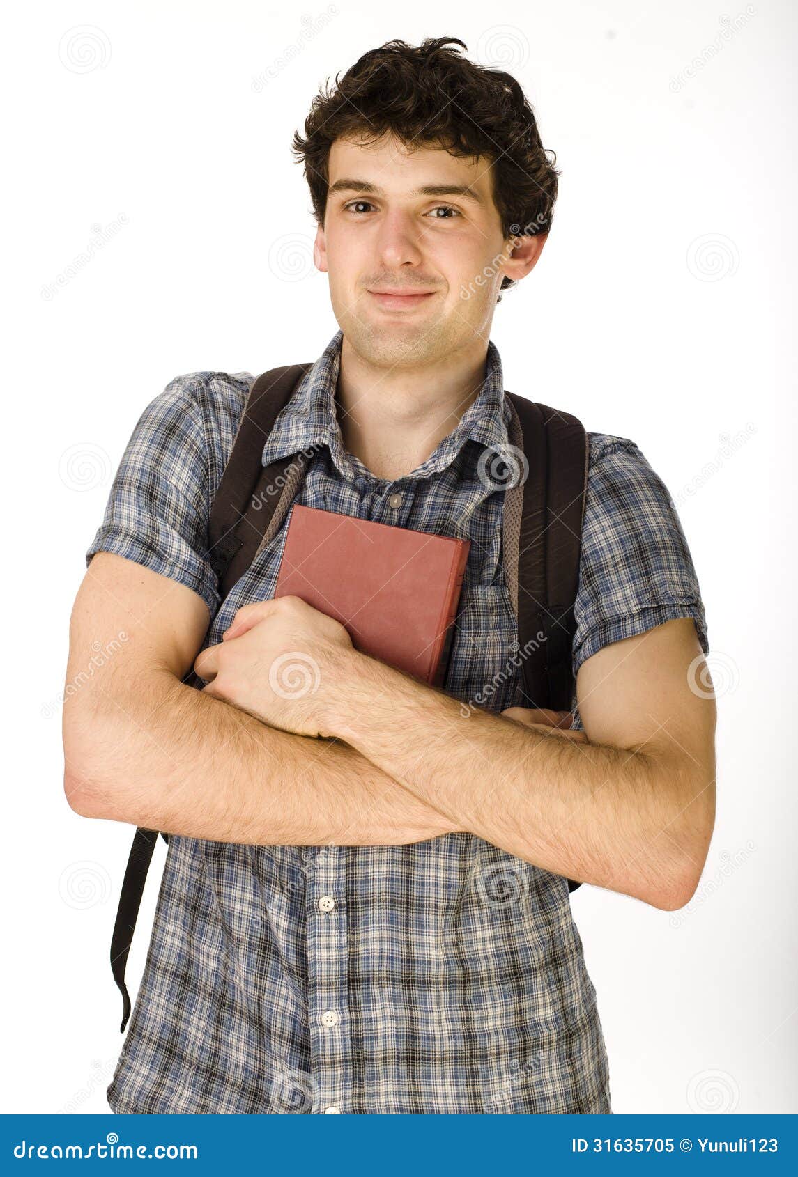 Young Happy Student Carrying Bag and Books Stock Image - Image of hold ...