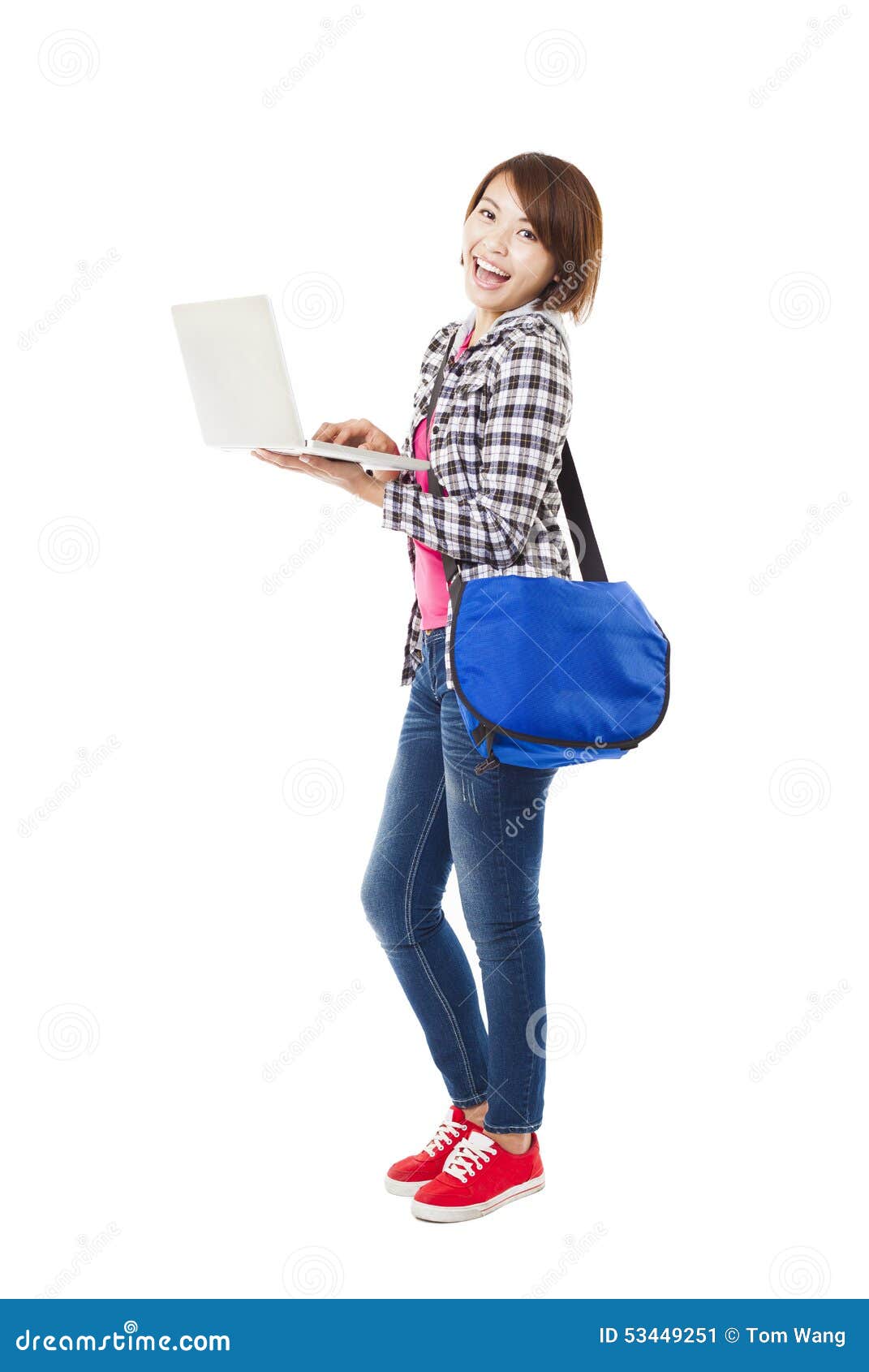 Young Happy Student with Laptop Stock Image - Image of people, person ...
