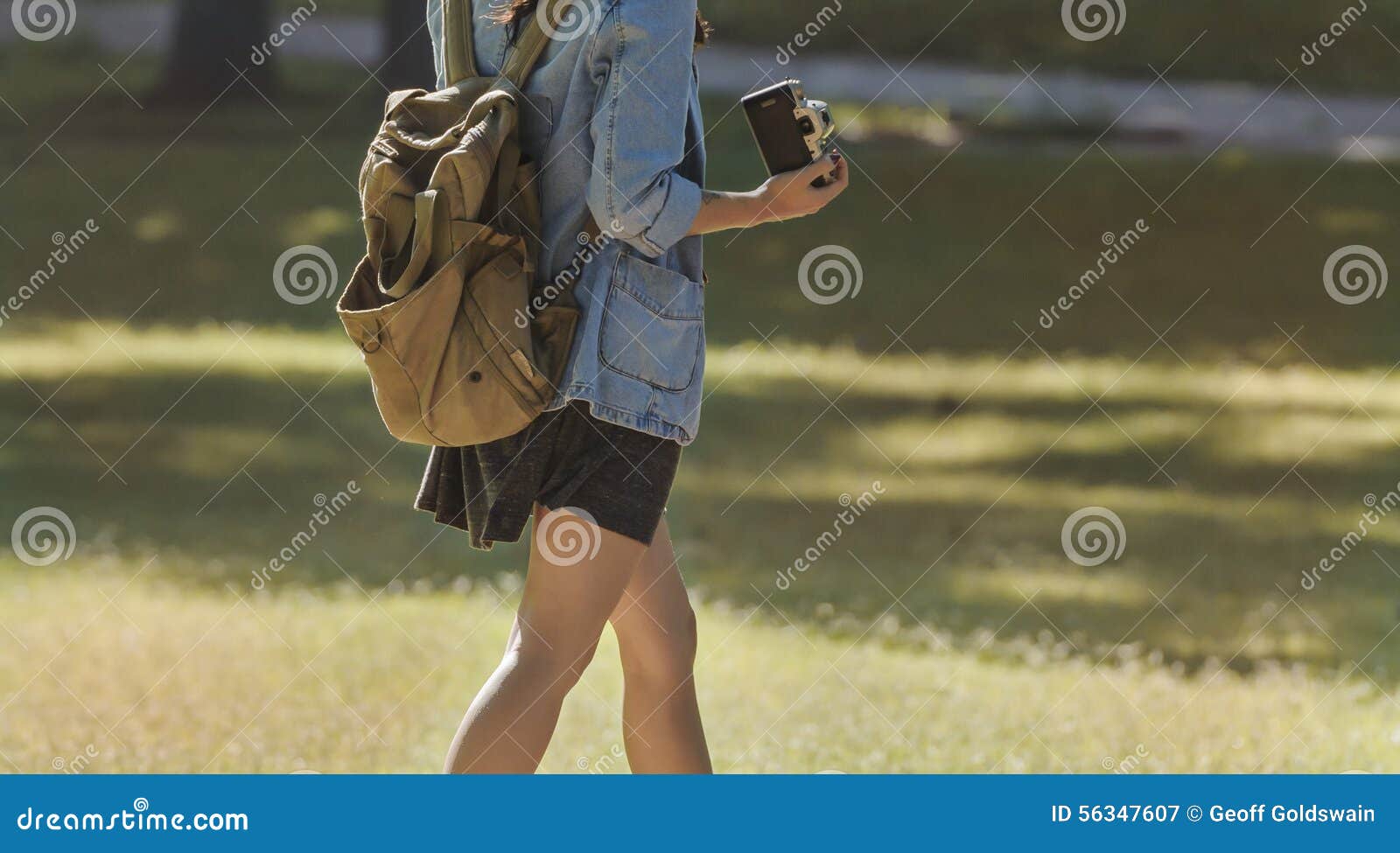 Young Happy Traveler Exploring Surrounds with Film Camera Stock Image ...