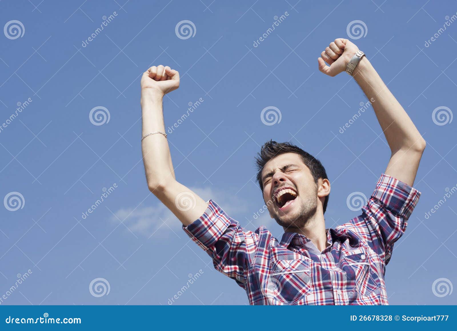 Young happy winner stock photo. Image of bright, future - 26678328