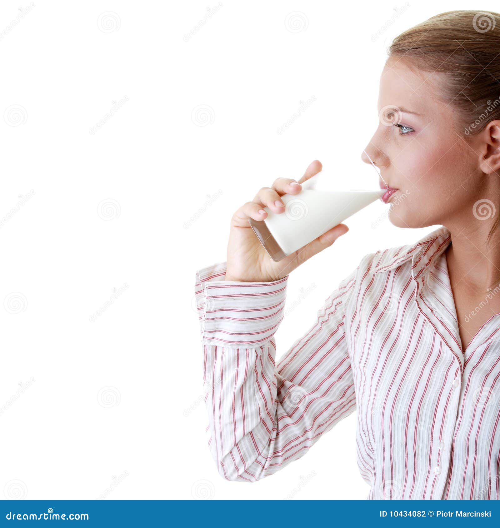 Young Happy Woman Drinking Milk Stock Photo - Image of diet, healthy ...