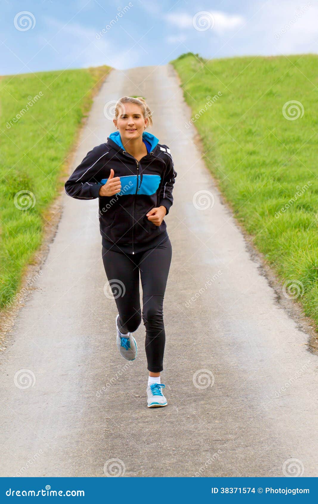 Young happy woman jogging stock photo. Image of environment - 38371574