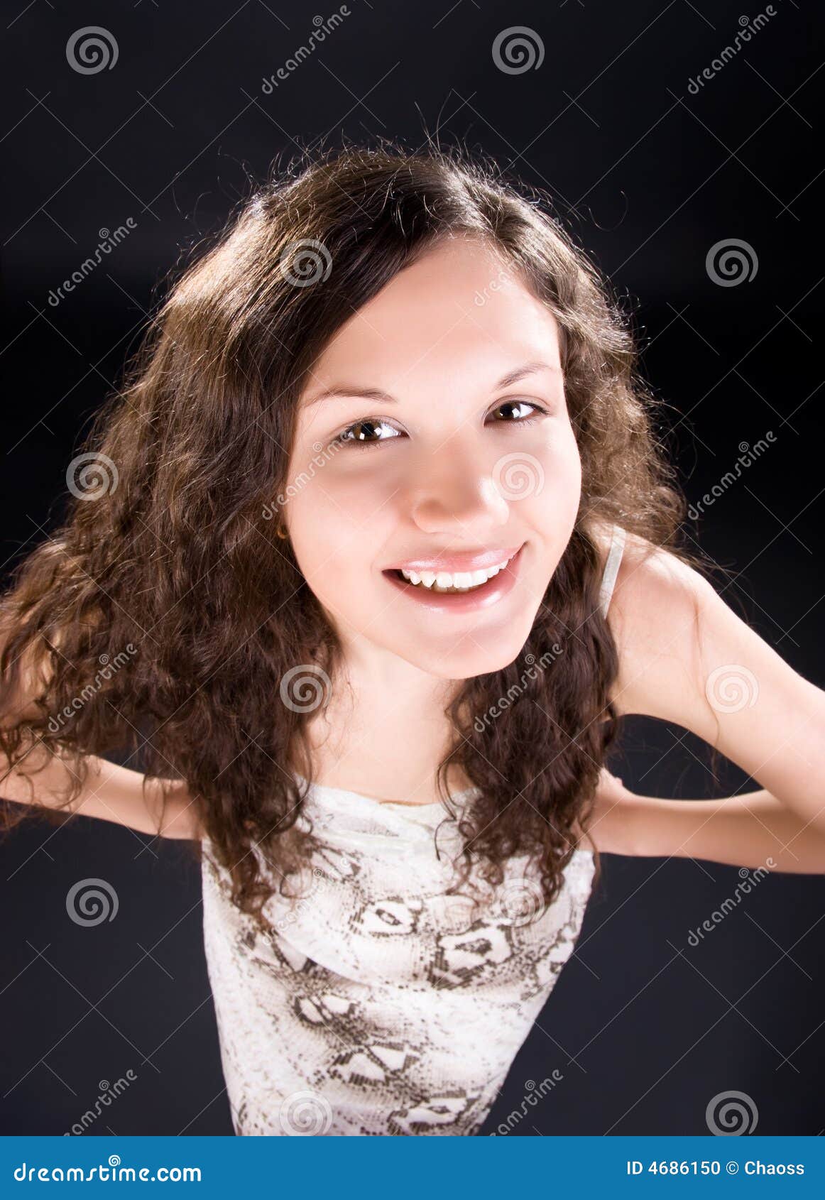 Young Happy Woman Looking Up Stock Photo - Image of high, model: 4686150