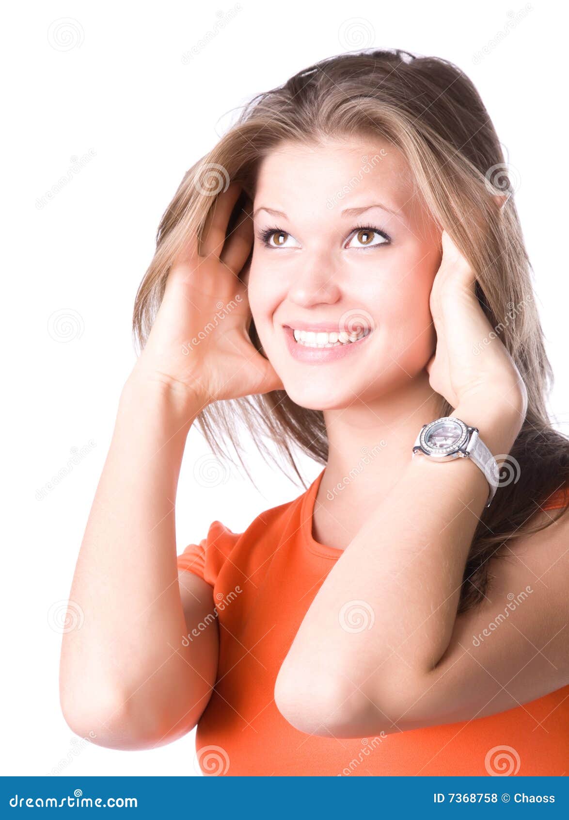 Young happy woman portrait stock photo. Image of look - 7368758