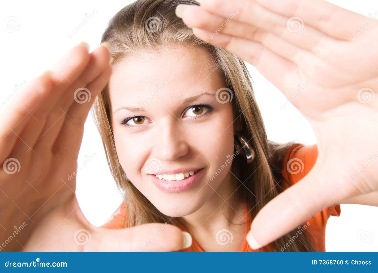 Young Happy Woman Stretching Hands To the Camera Stock Photo - Image of ...
