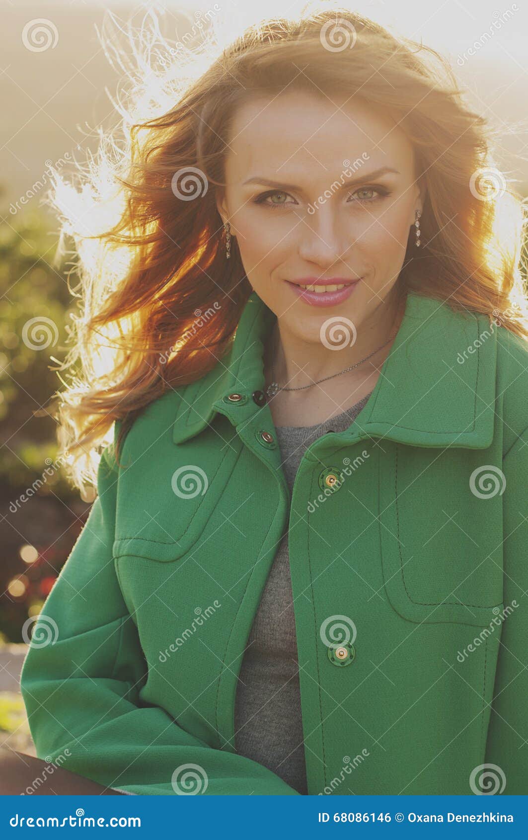 Young Happy Woman Walking Outside Stock Photo - Image of people, nature ...