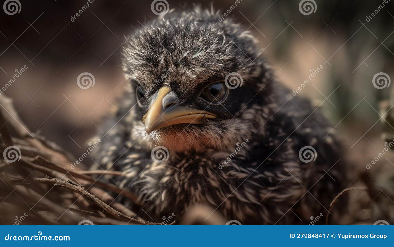 Young Hawk Perched on Branch, Close Up of Piercing Eye Generated by AI ...