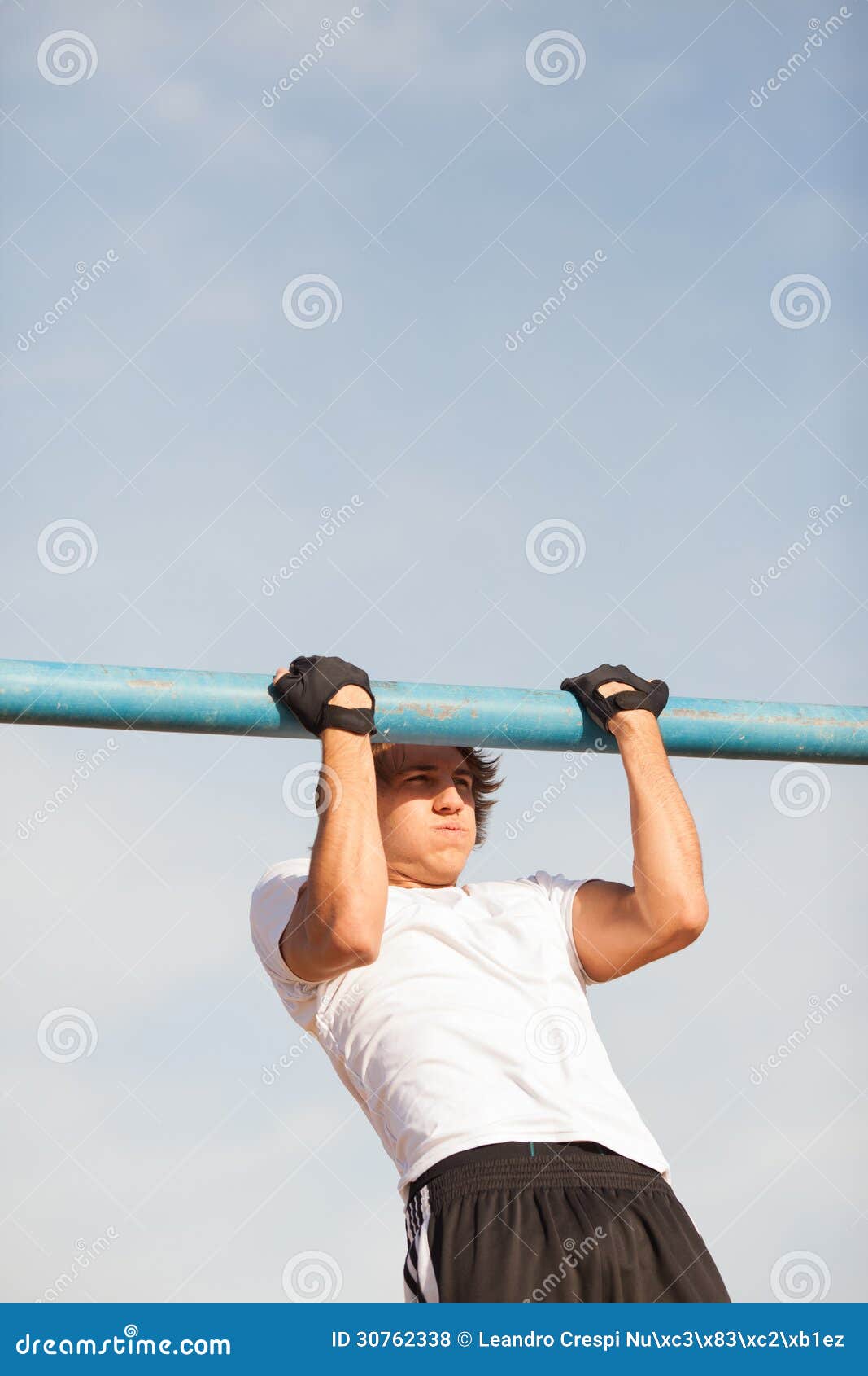 Young Healthy Man Making Exercise Stock Photo - Image of training ...