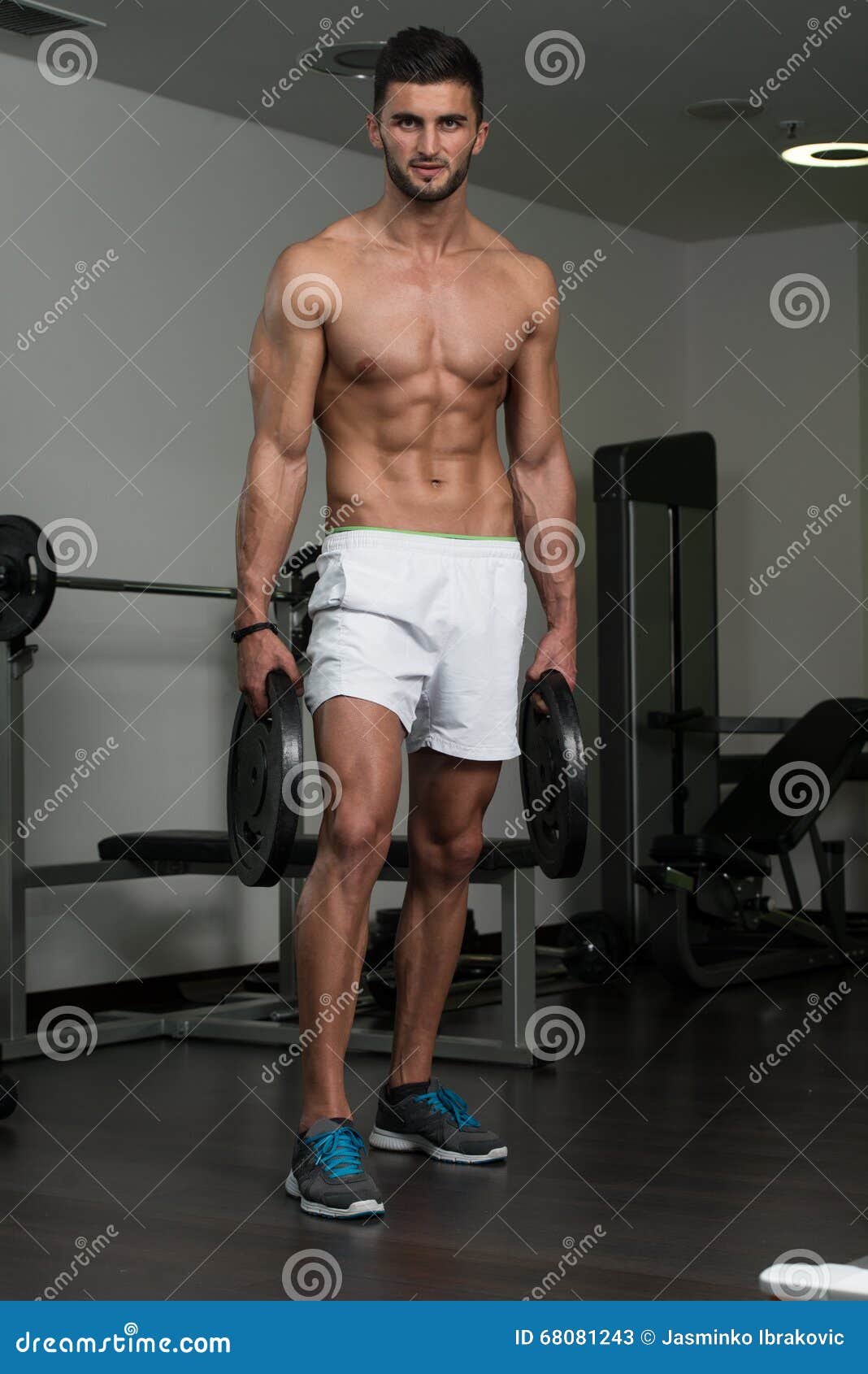 Young Healthy Man Working Out with Weights Stock Image - Image of ... Young Healthy Man Working Out with Weights Stock Image - Image of ...