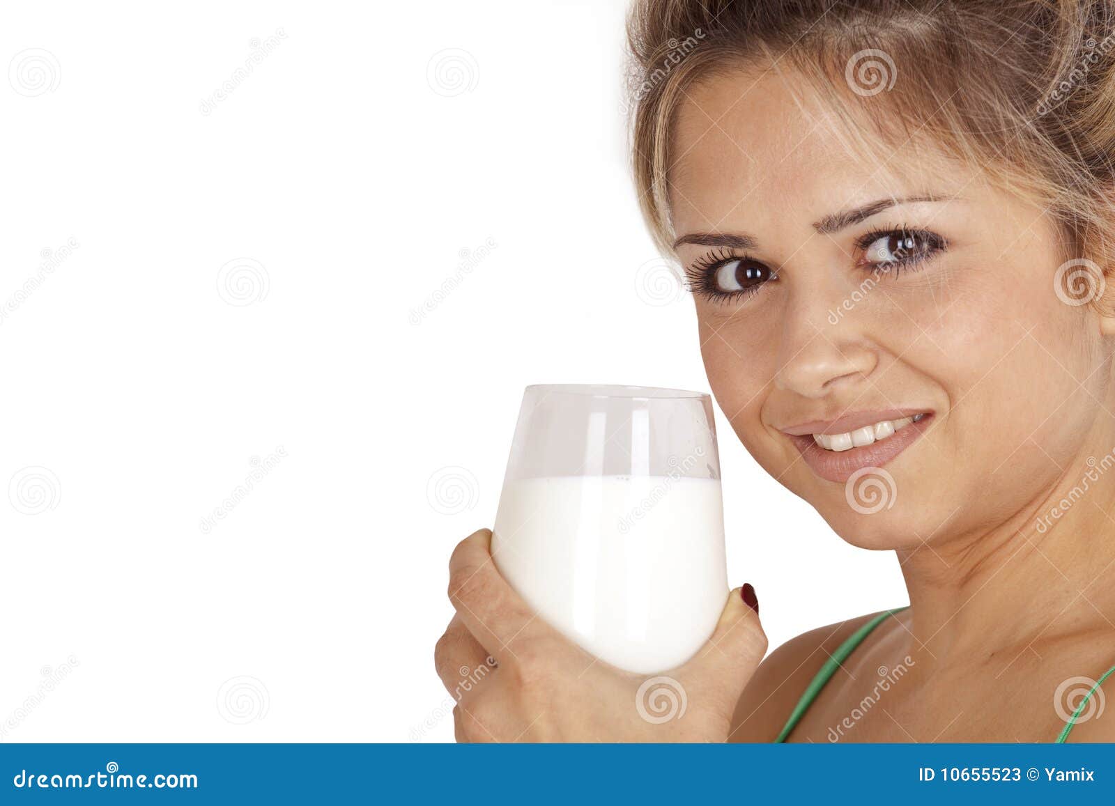 Young Healthy Woman - Milk stock image. Image of glass - 10655523