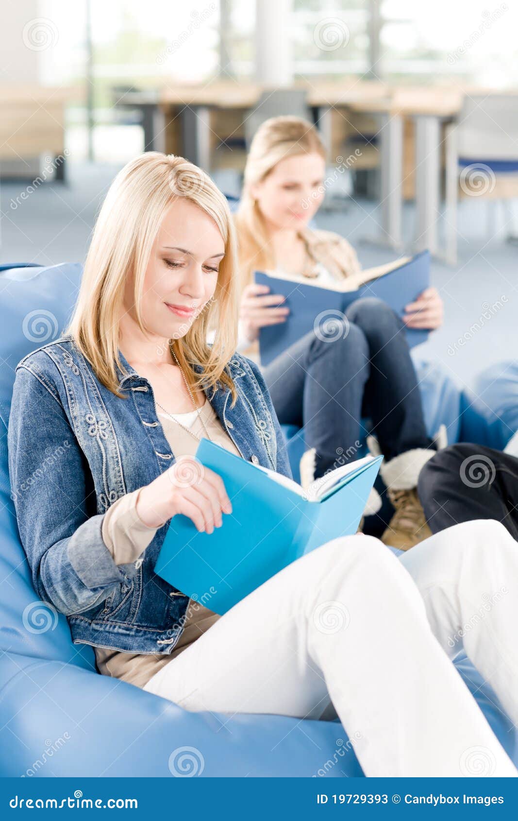 Young High-school Student Girls Read Books Stock Image - Image of ...