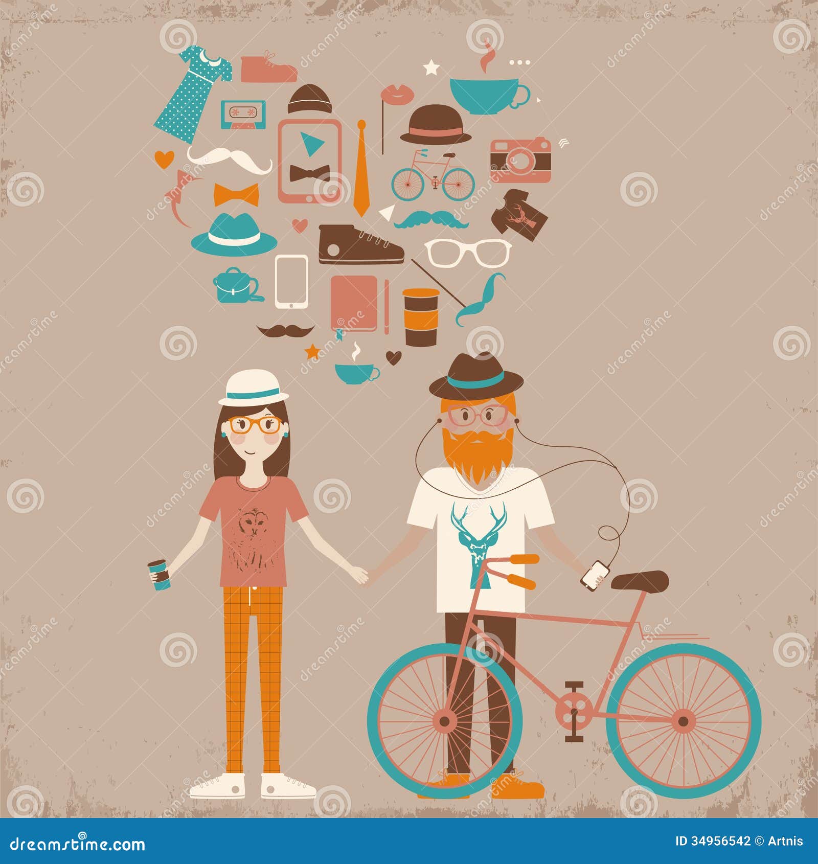 Young Hipster Business Man Thinking Standing Under Question Marks ...