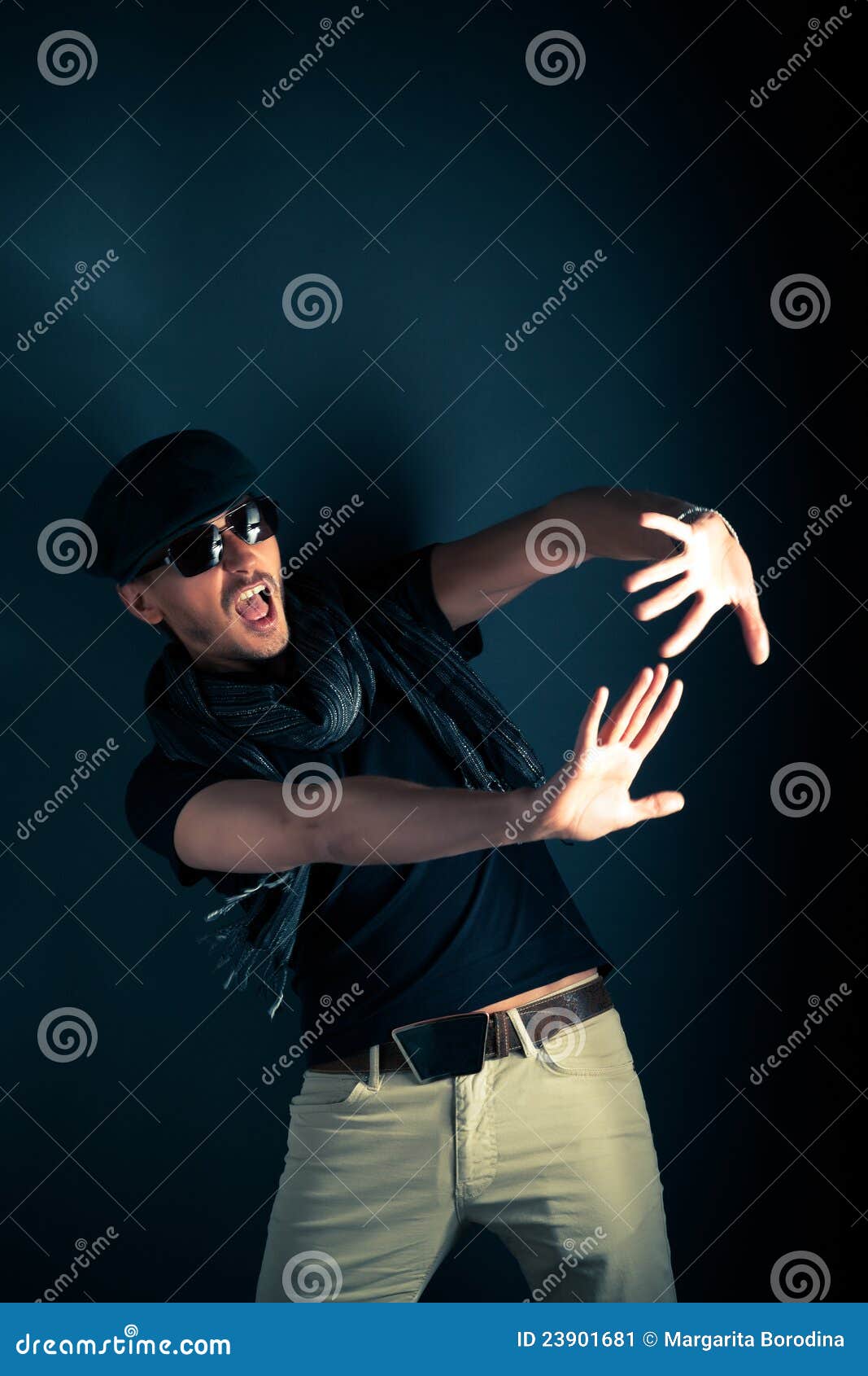 Young Hipster Man Looks Completely Scared Stock Image - Image of ...