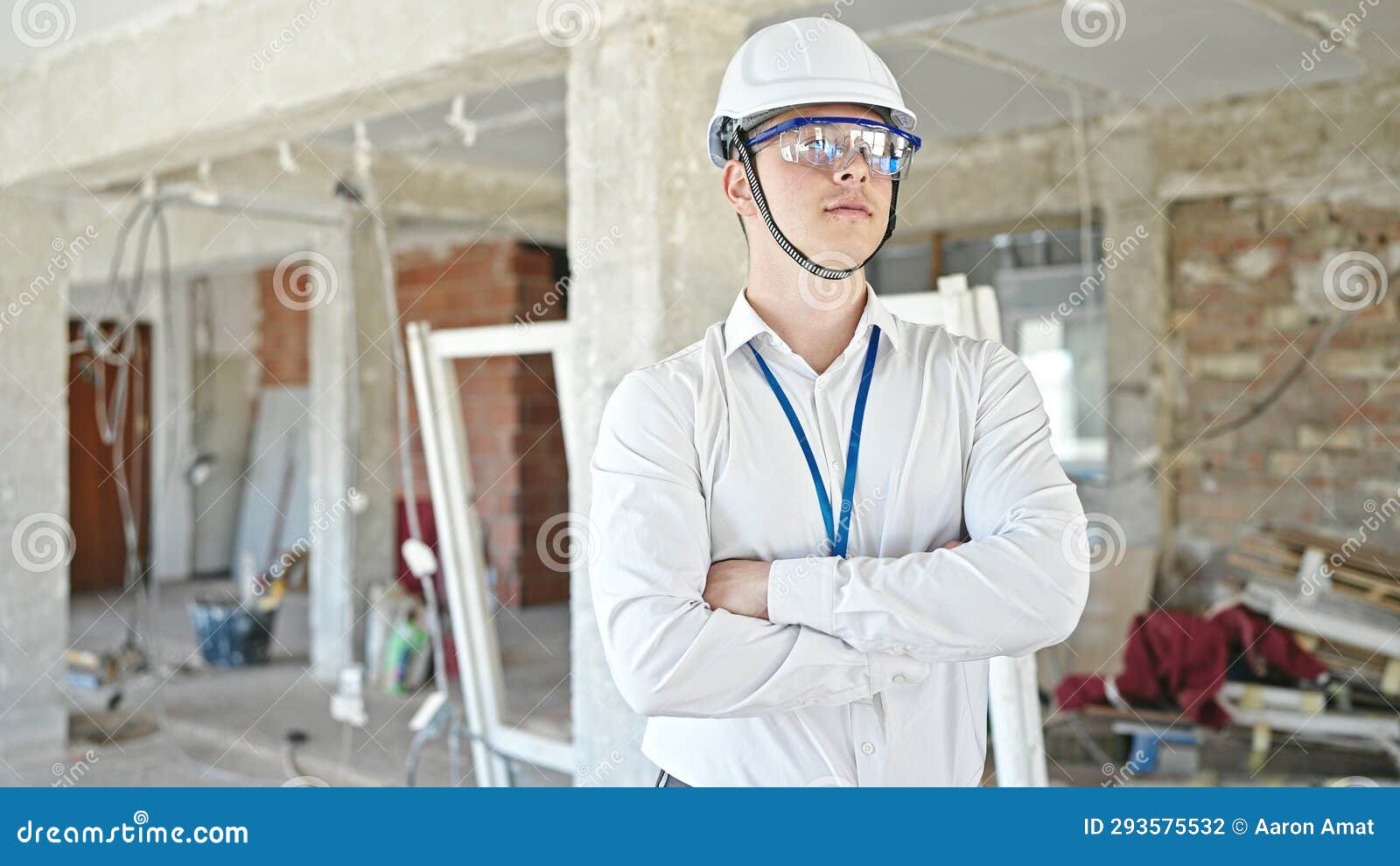 Young Hispanic Man Architect Standing with Relaxed Expression and Arms ...