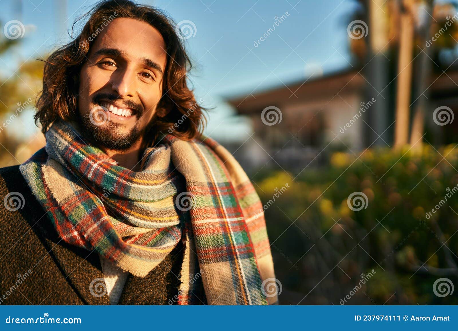 Young Hispanic Man Smiling Happy Standing at the City Stock Image ...