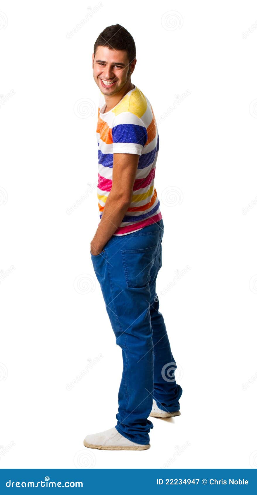 Young Hispanic Man Standing Stock Image - Image of studio, facial: 22234947