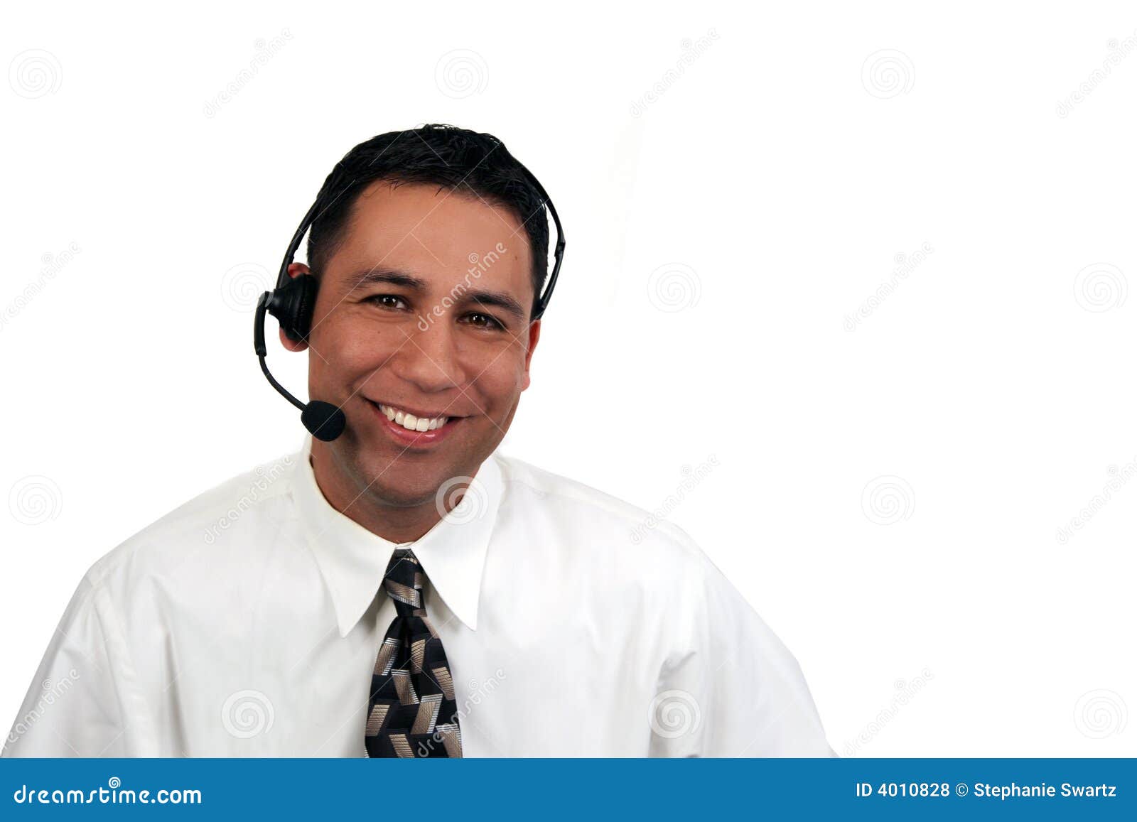 A Young, Hispanic Office Worker Stock Photo - Image of helpline ...