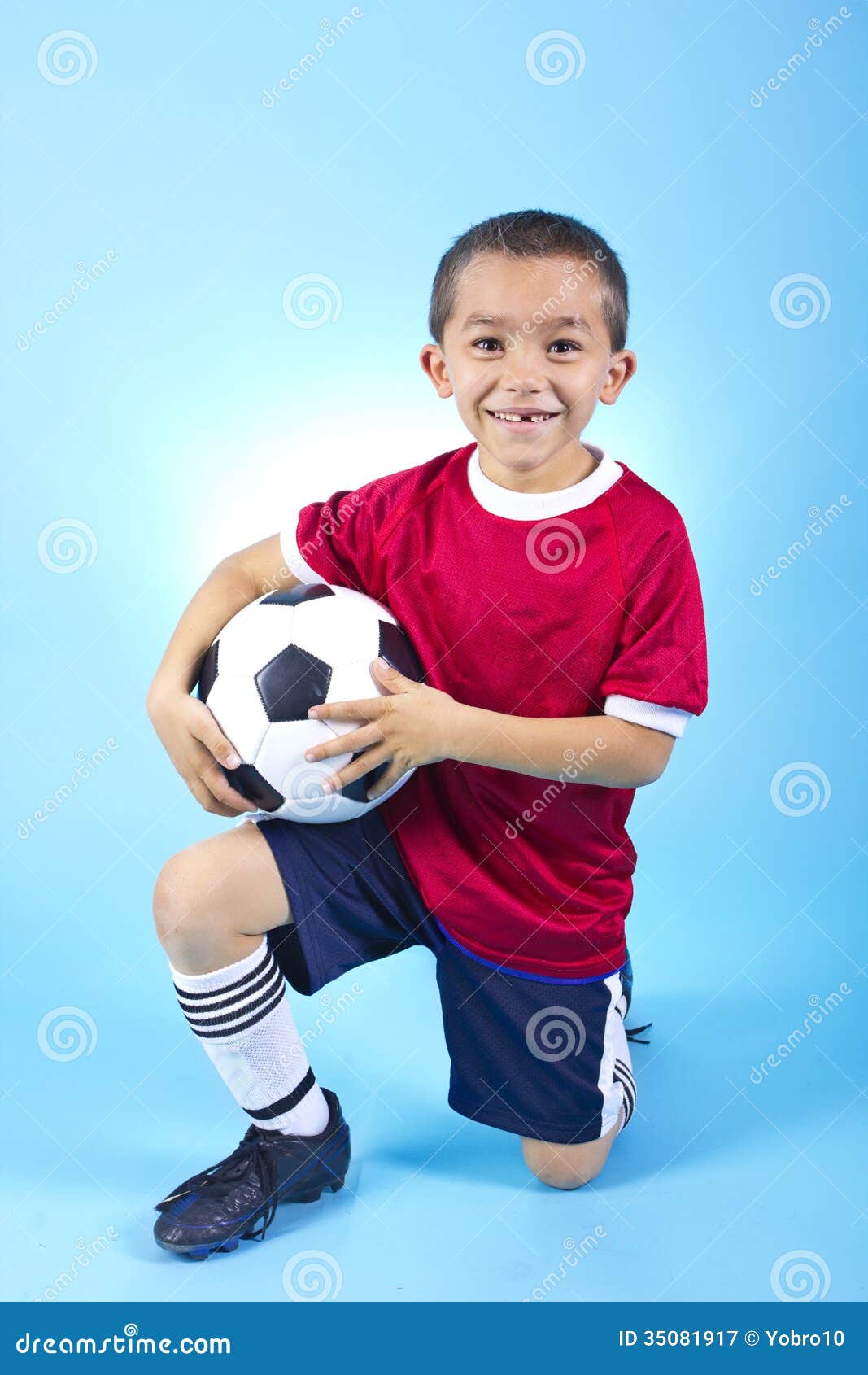 Young Hispanic Soccer Player Portrait Stock Image - Image of indoor ...