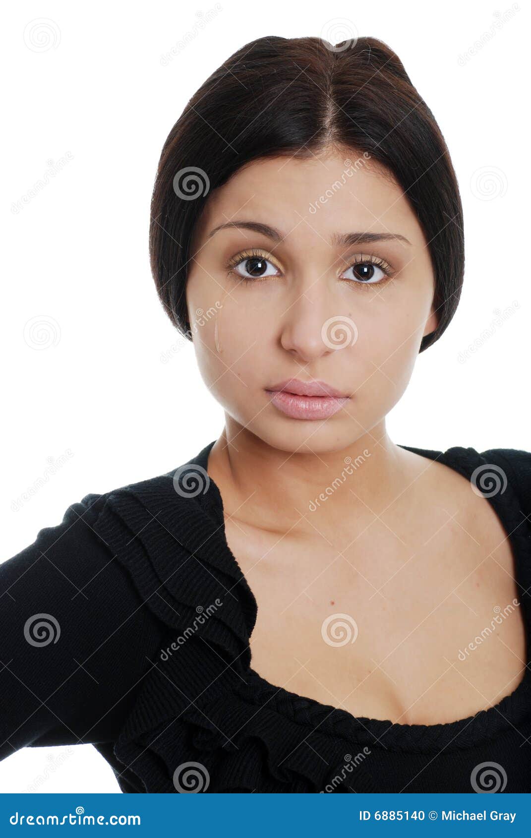 Young Hispanic Woman Sad with a Tear Stock Photo - Image of emotions ...