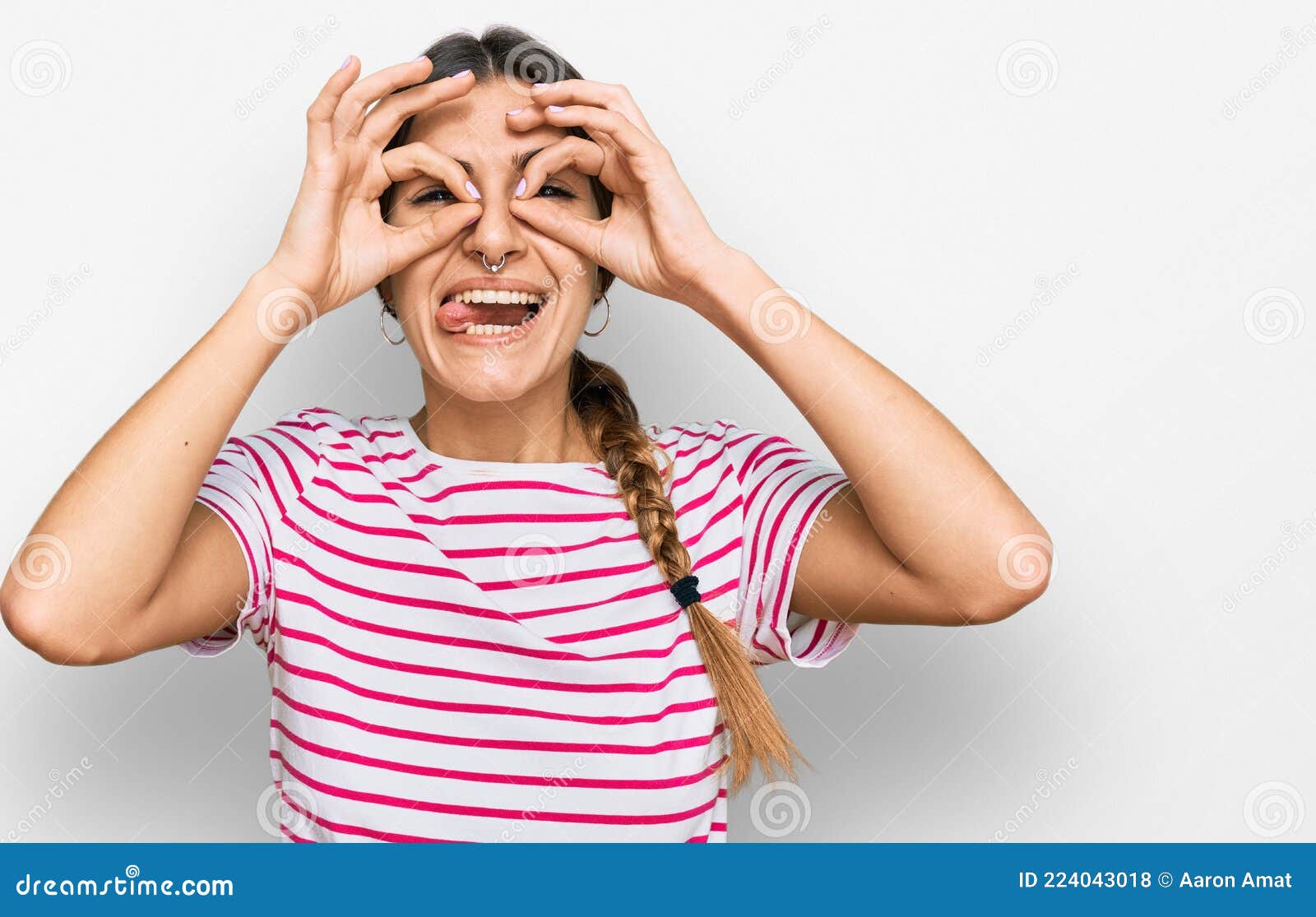 Young Hispanic Woman Wearing Casual Clothes Doing Ok Gesture Like