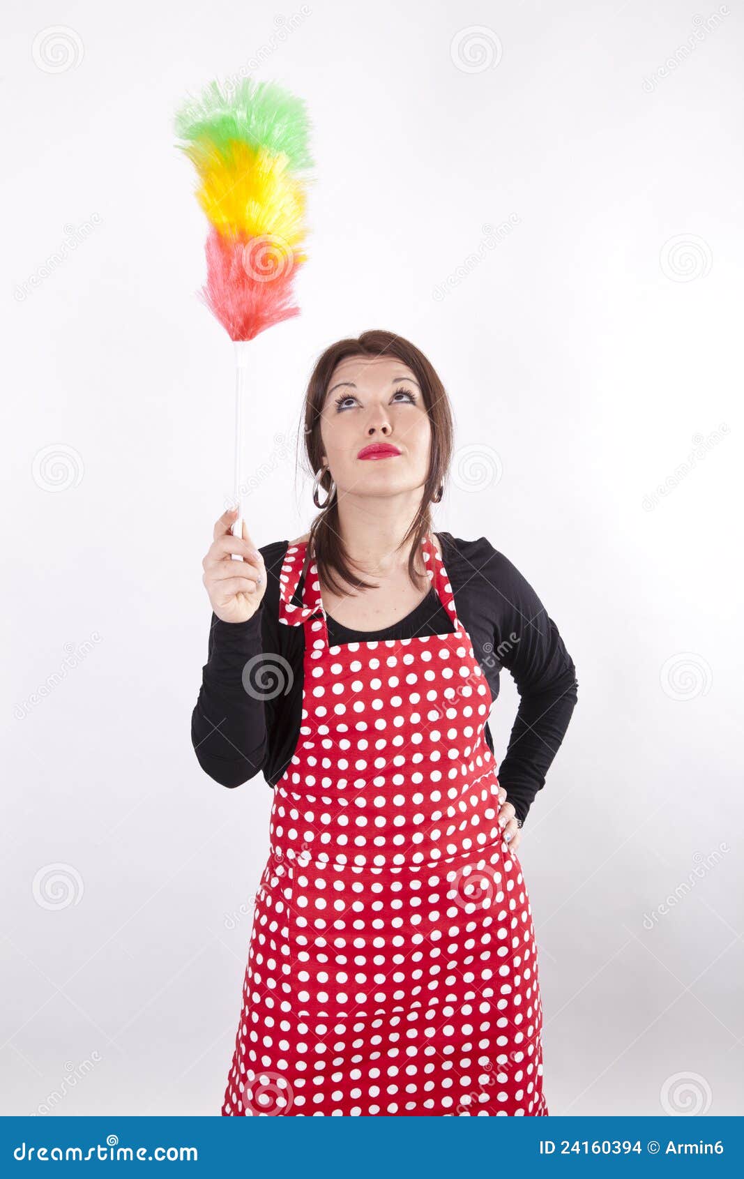 Young housewife dusting stock photo. Image of housecleaning - 24160394