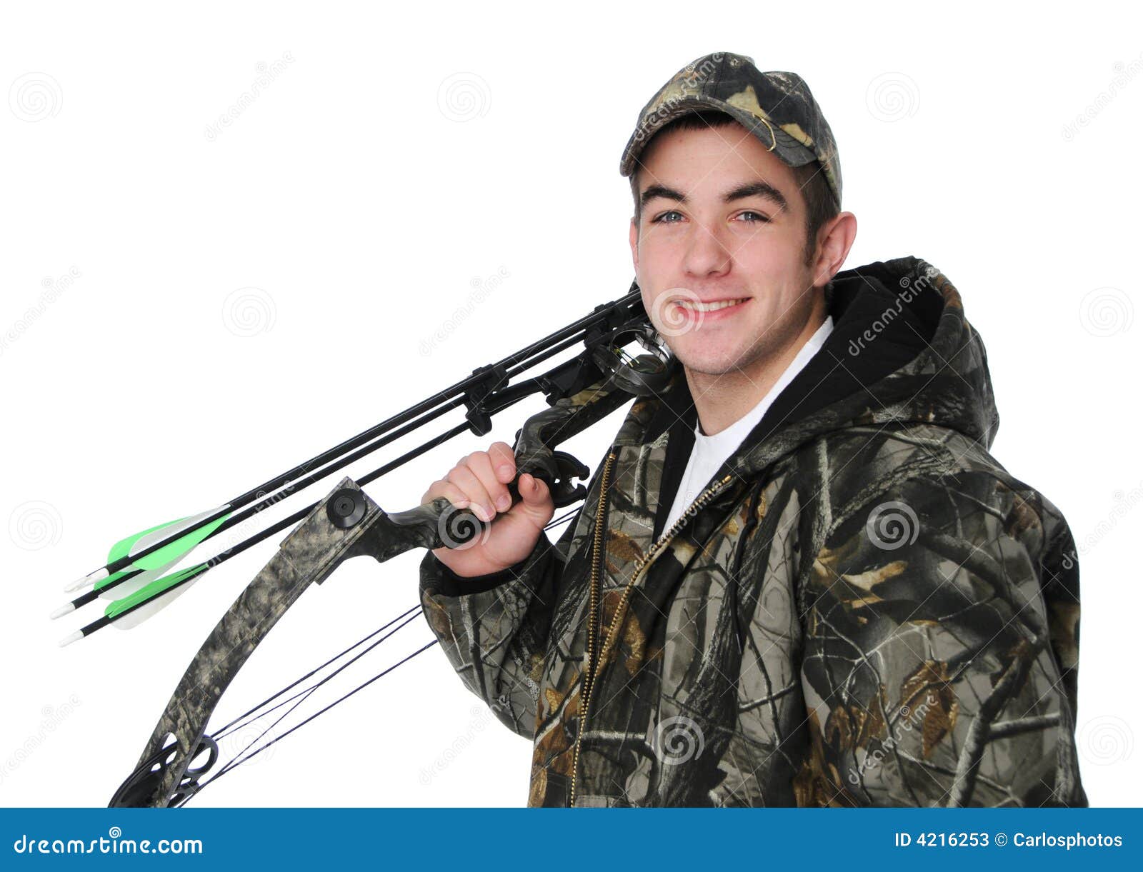 Young hunter with bow stock image. Image of teenager, sport - 4216253