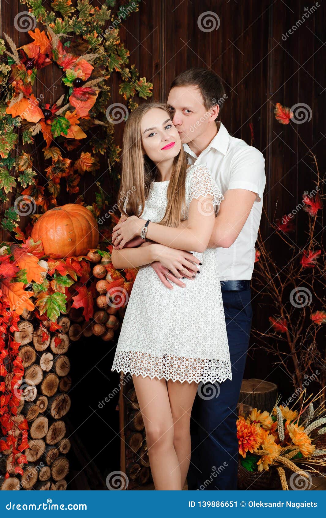 A Young Husband and Wife Hug Each Other Stock Image - Image of cute ...