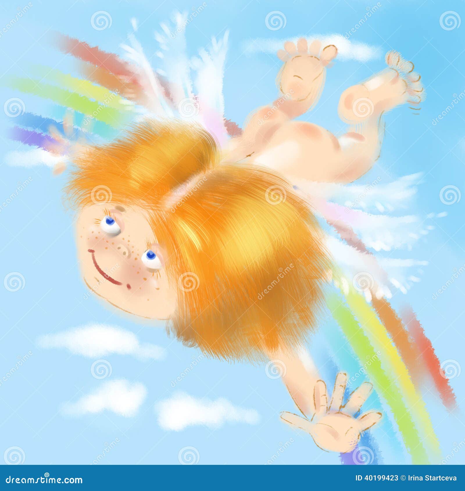 Young Icarus stock illustration. Illustration of clouds - 40199423