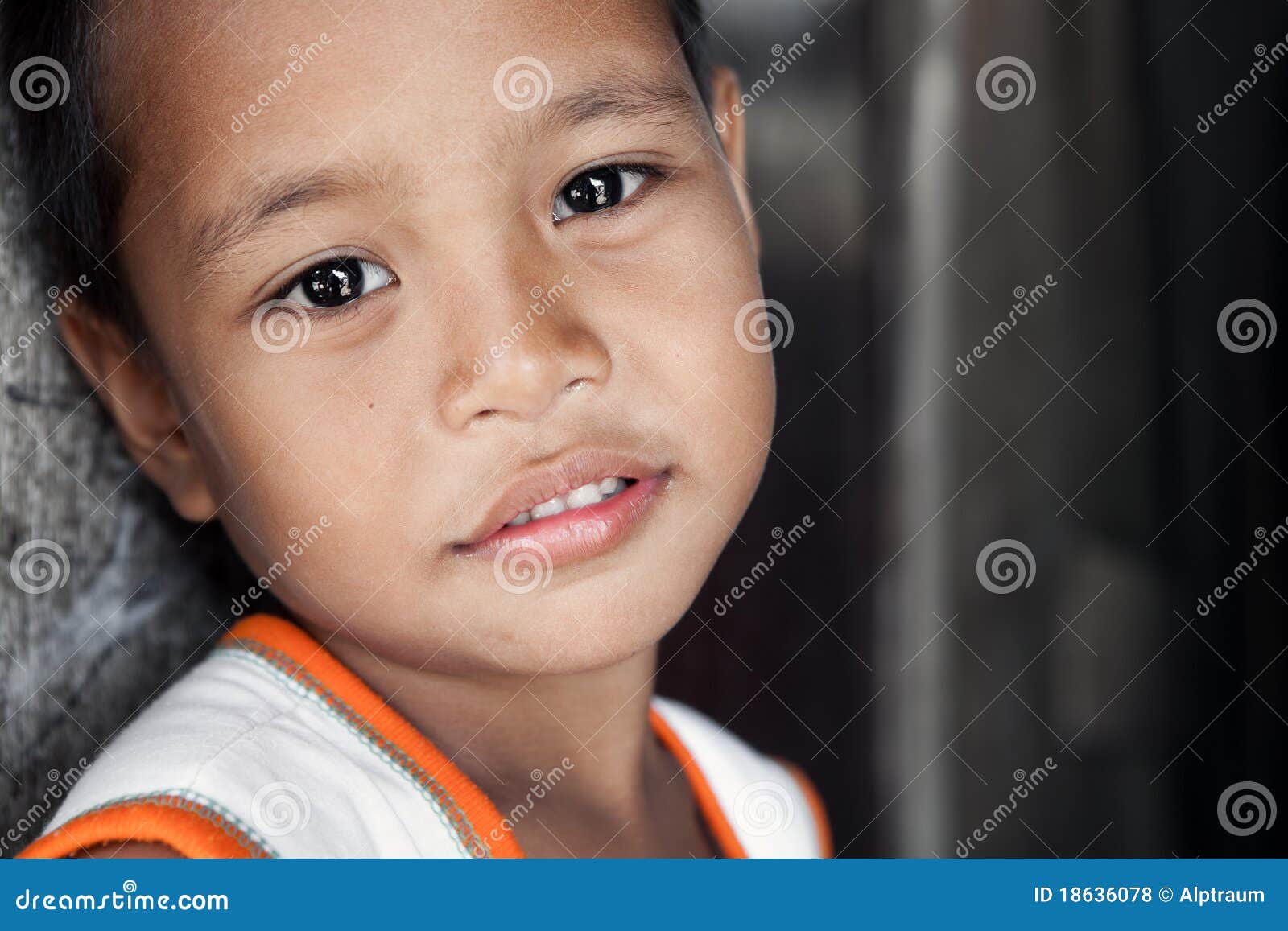 Young Impoverished Asian Boy Portrait Stock Photo - Image of world ...