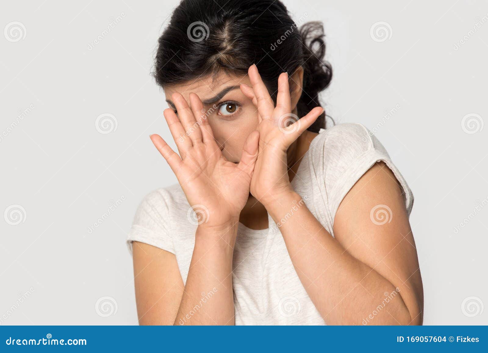 Tattoo Woman Hiding Behind Hands