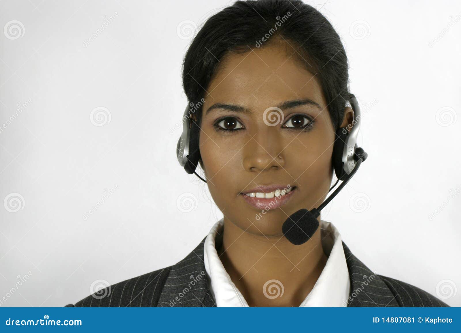 Young Indian Female Helpdesk Operator Stock Image - Image of dispatcher ...