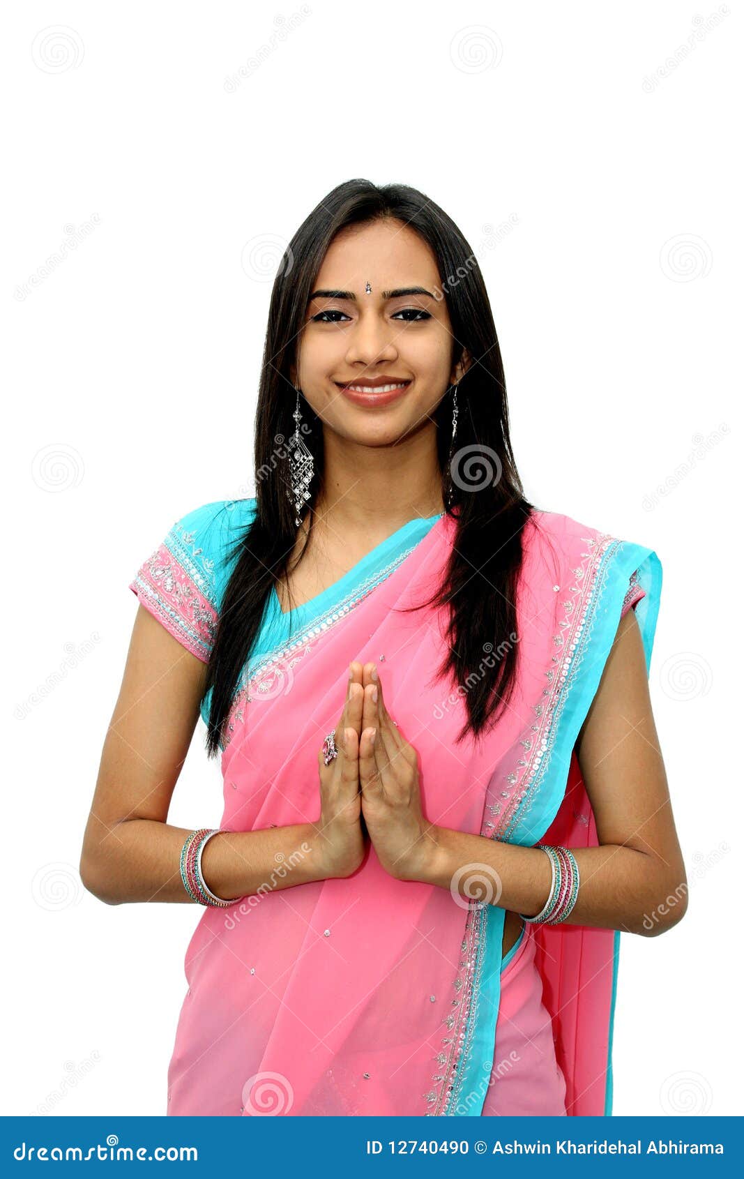 Young Indian girl. stock photo. Image of girl, earrings - 12740490