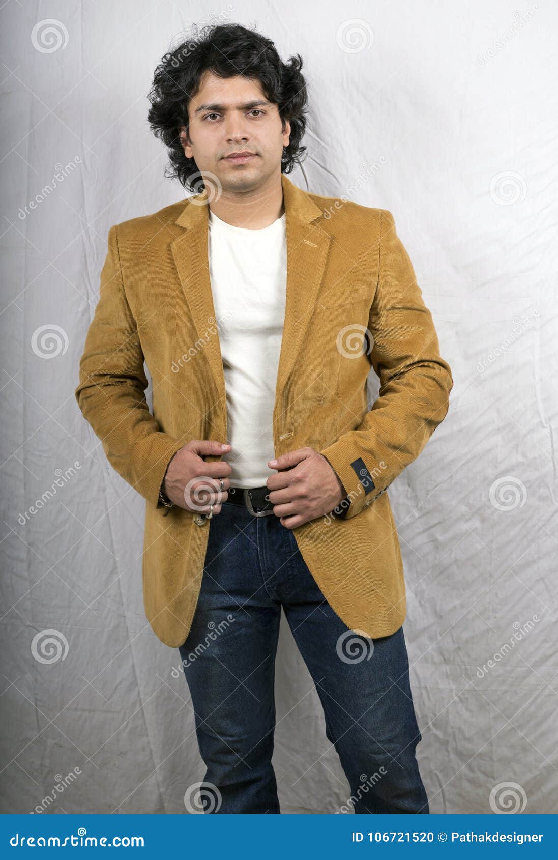 Young Indian Male Model Wearing Khaki Blazer Stock Photo - Image of ...