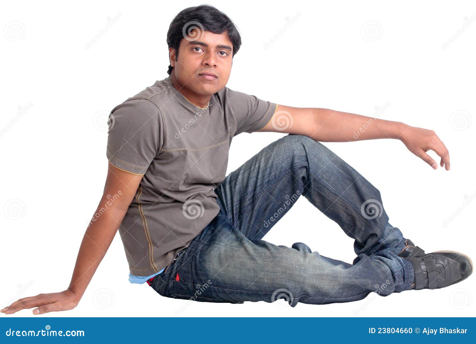 Young Indian man stock photo. Image of sitting, black - 23804660